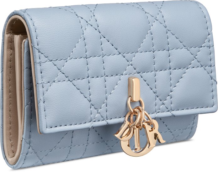 My Dior Glycine Wallet Two-Tone Pale Blue and Powder Beige Cannage ...