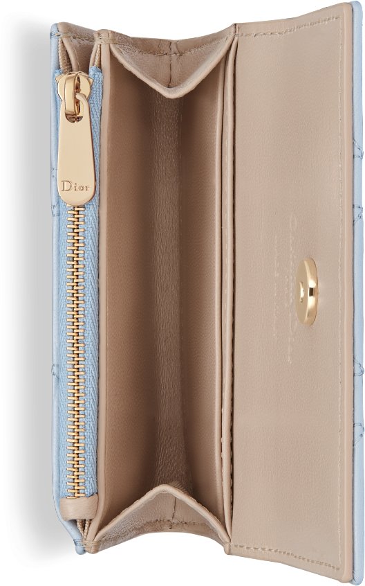 My Dior Glycine Wallet Two-Tone Pale Blue and Powder Beige Cannage ...