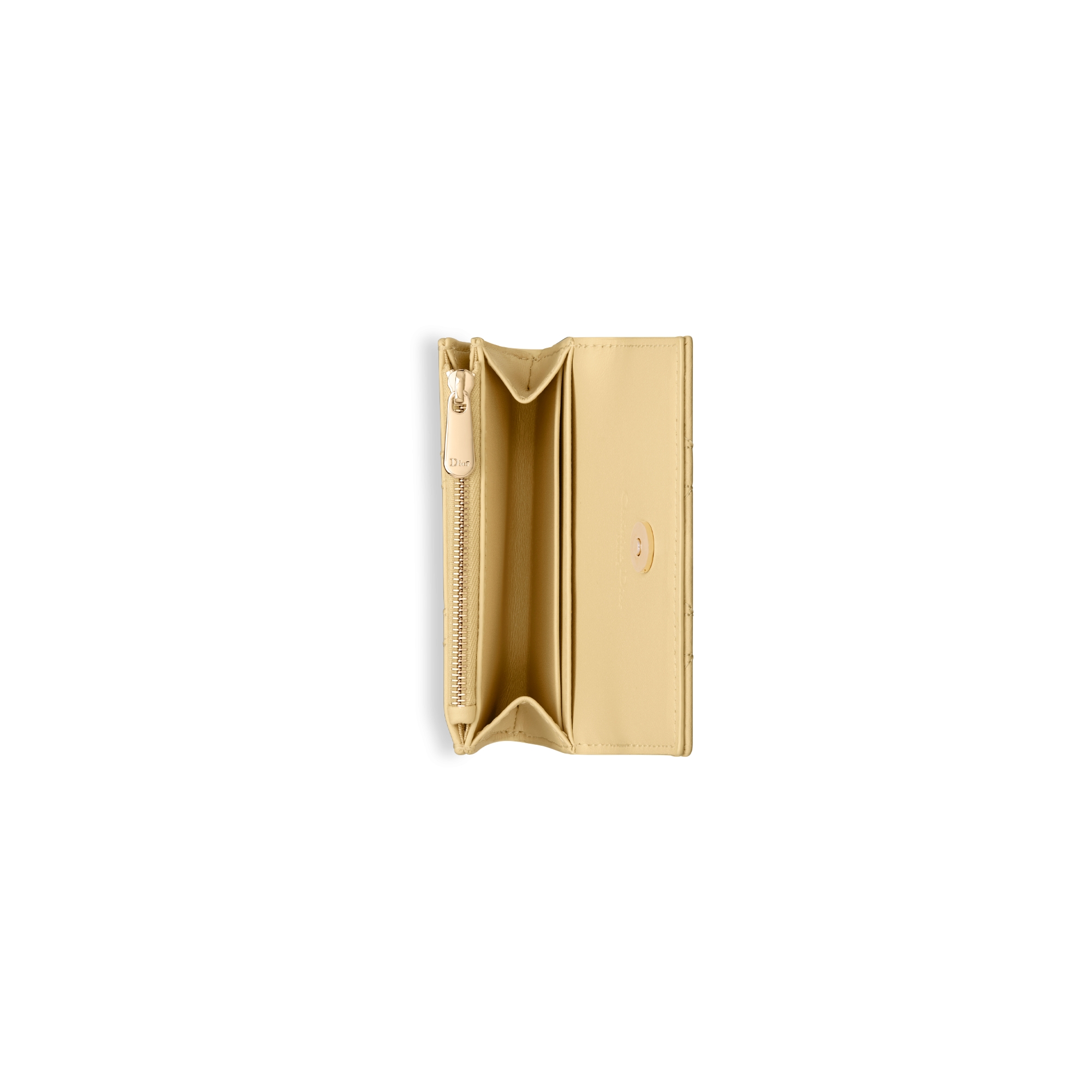 My Dior Glycine Wallet Pastel Yellow Cannage Lambskin | DIOR