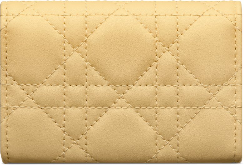 My Dior Glycine Wallet Pastel Yellow Cannage Lambskin | DIOR