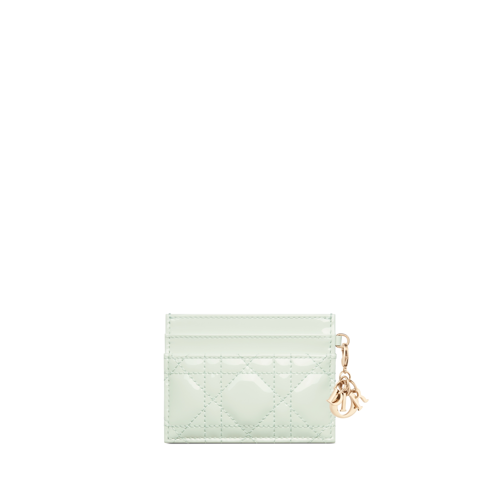 Lady Dior Freesia Card Holder Light Mint Green Patent Cannage Calfskin ...