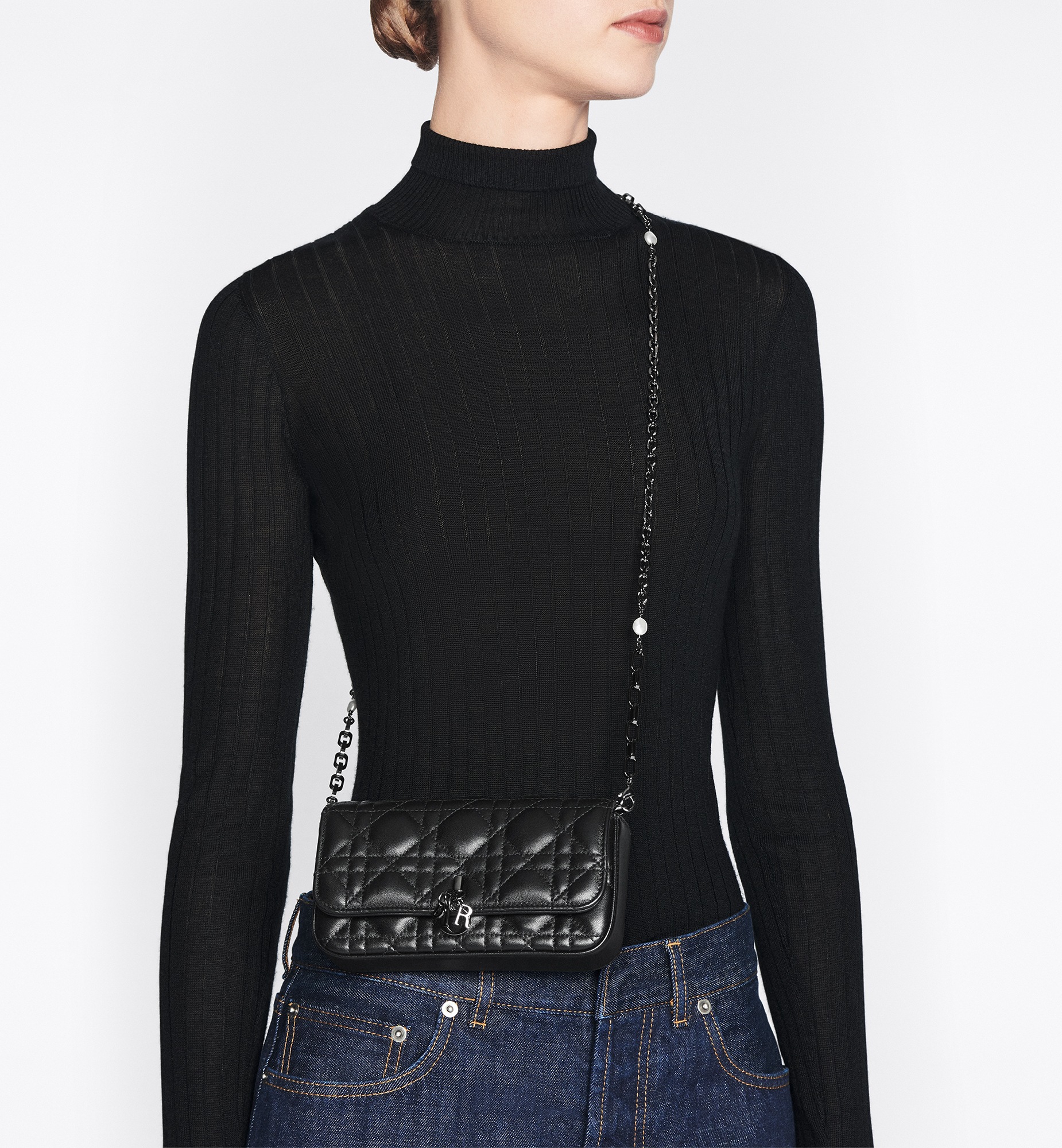 My Dior - Dior Talk Phone Pouch Latte Cannage Lambskin | DIOR