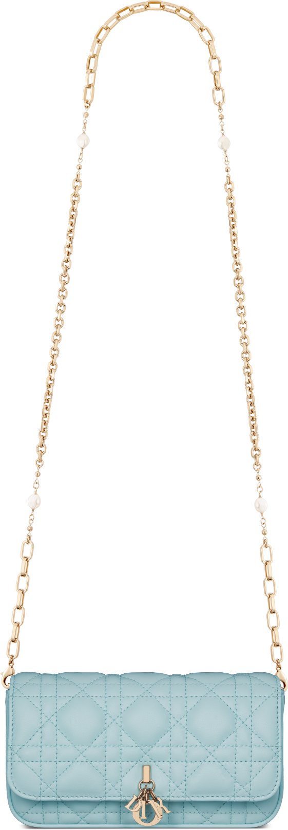 My Dior - Dior Talk Phone Pouch Celestial Blue Cannage Lambskin | DIOR