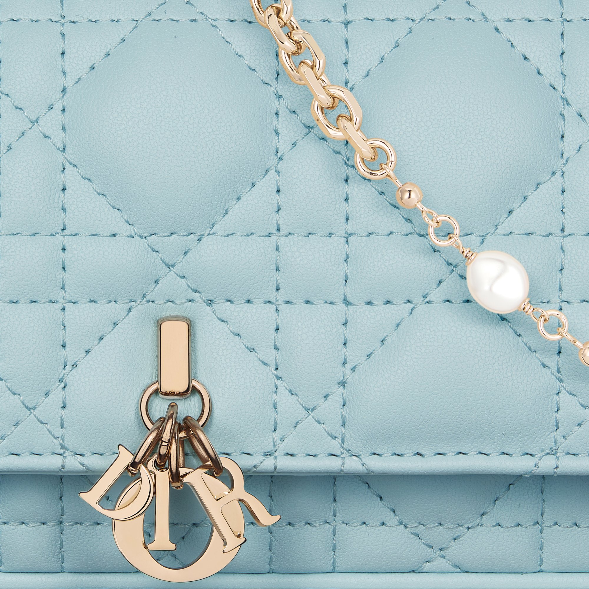 My Dior - Dior Talk Phone Pouch Celestial Blue Cannage Lambskin | DIOR