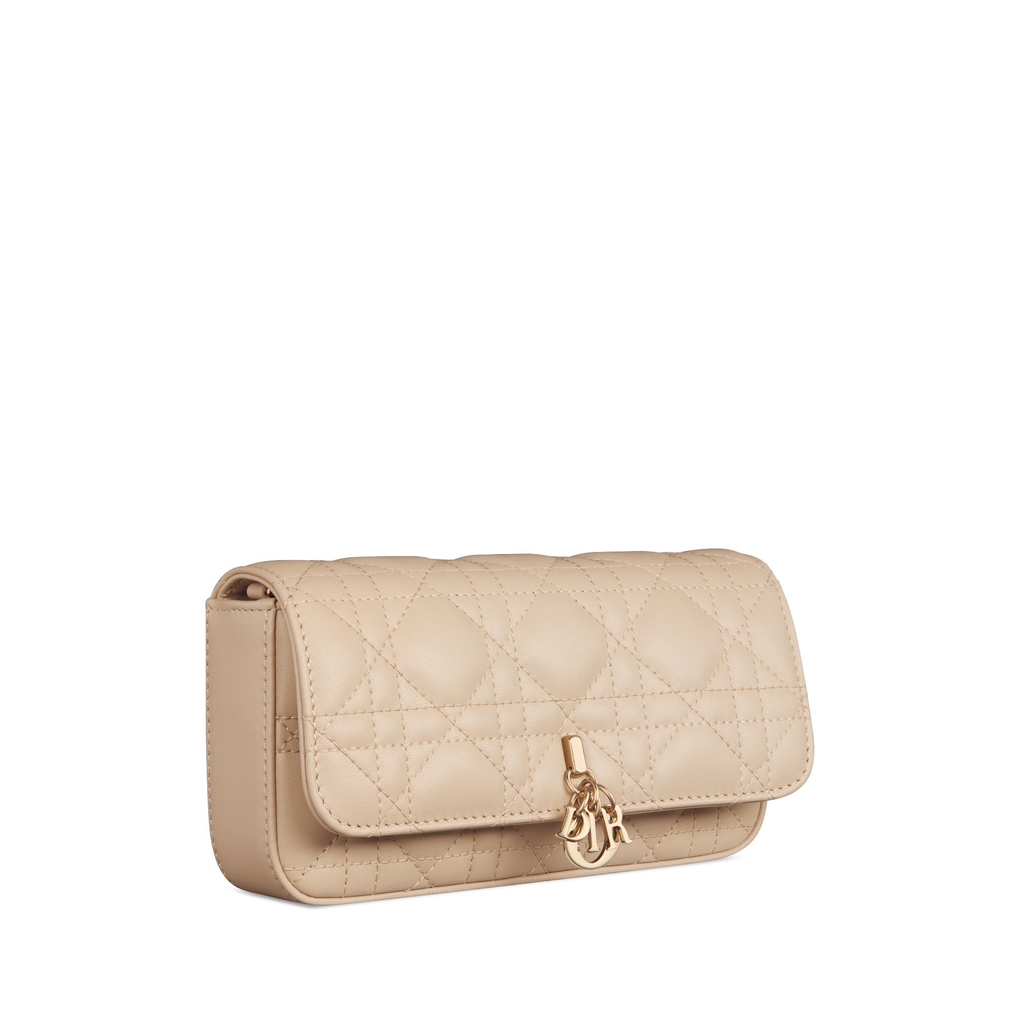My Dior - Dior Talk Phone Pouch Powder Beige Cannage Lambskin | DIOR