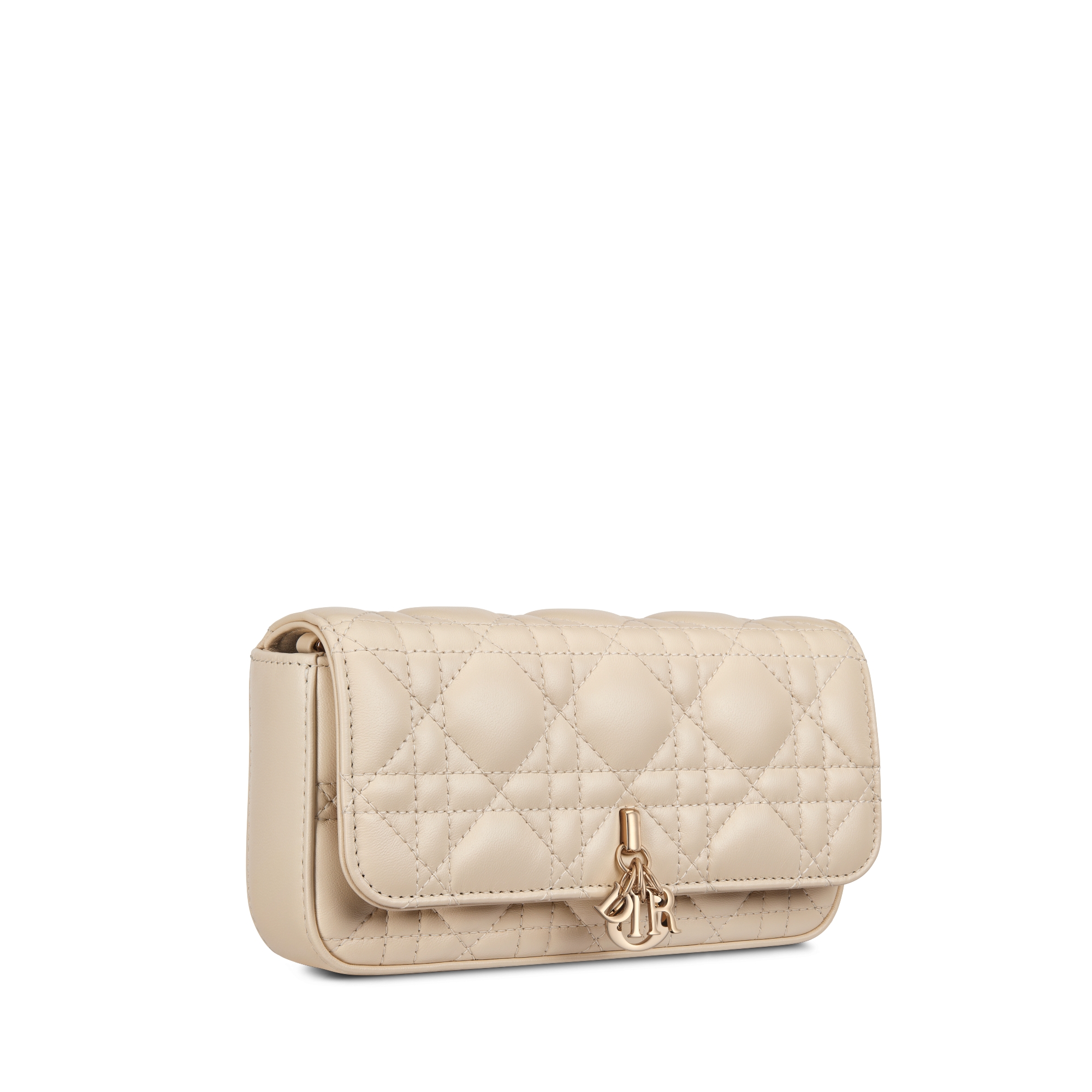 My Dior - Dior Talk Phone Pouch Light Ivory Cannage Lambskin | DIOR