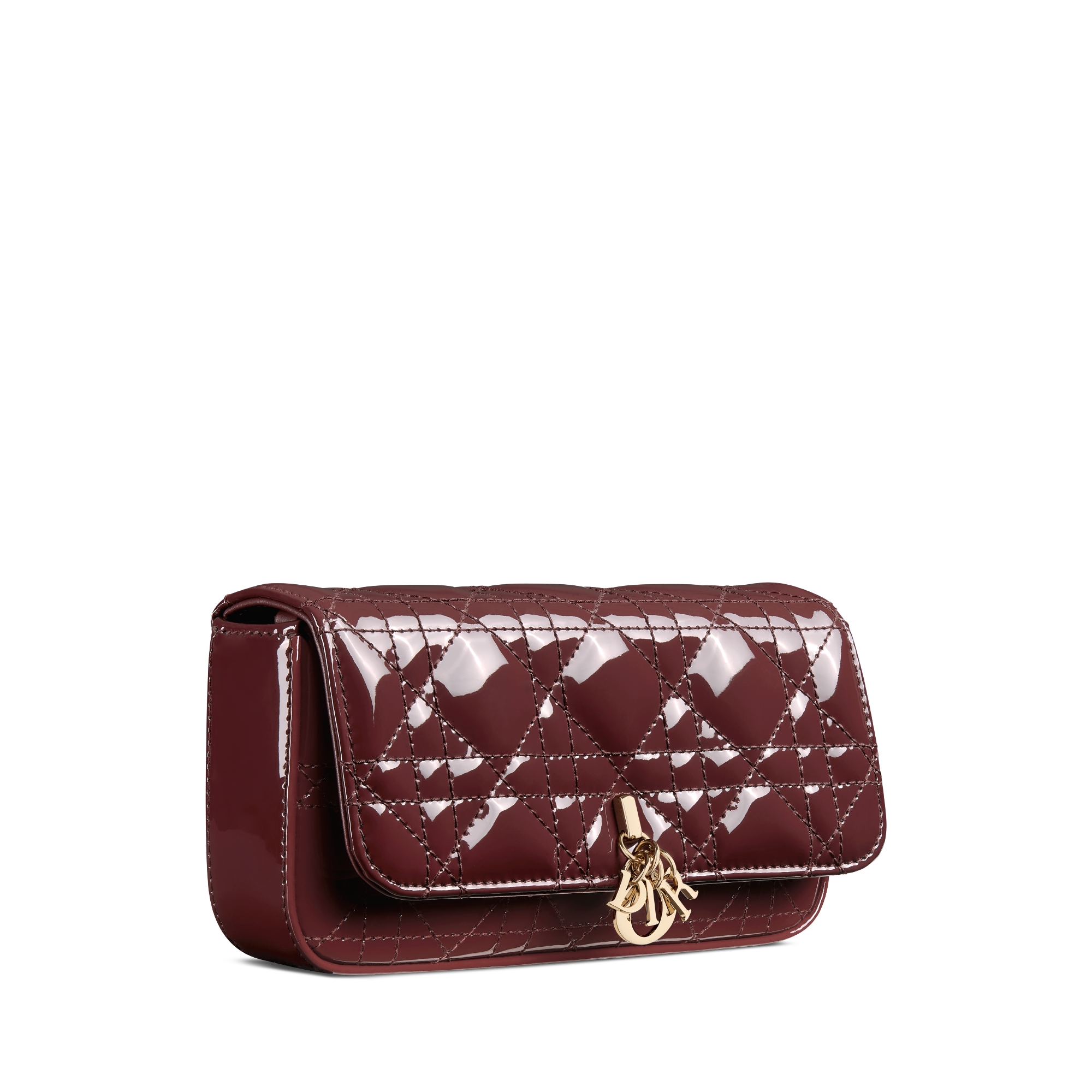 My Dior - Dior Talk Phone Pouch Dahlia Red Patent Cannage Calfskin | DIOR