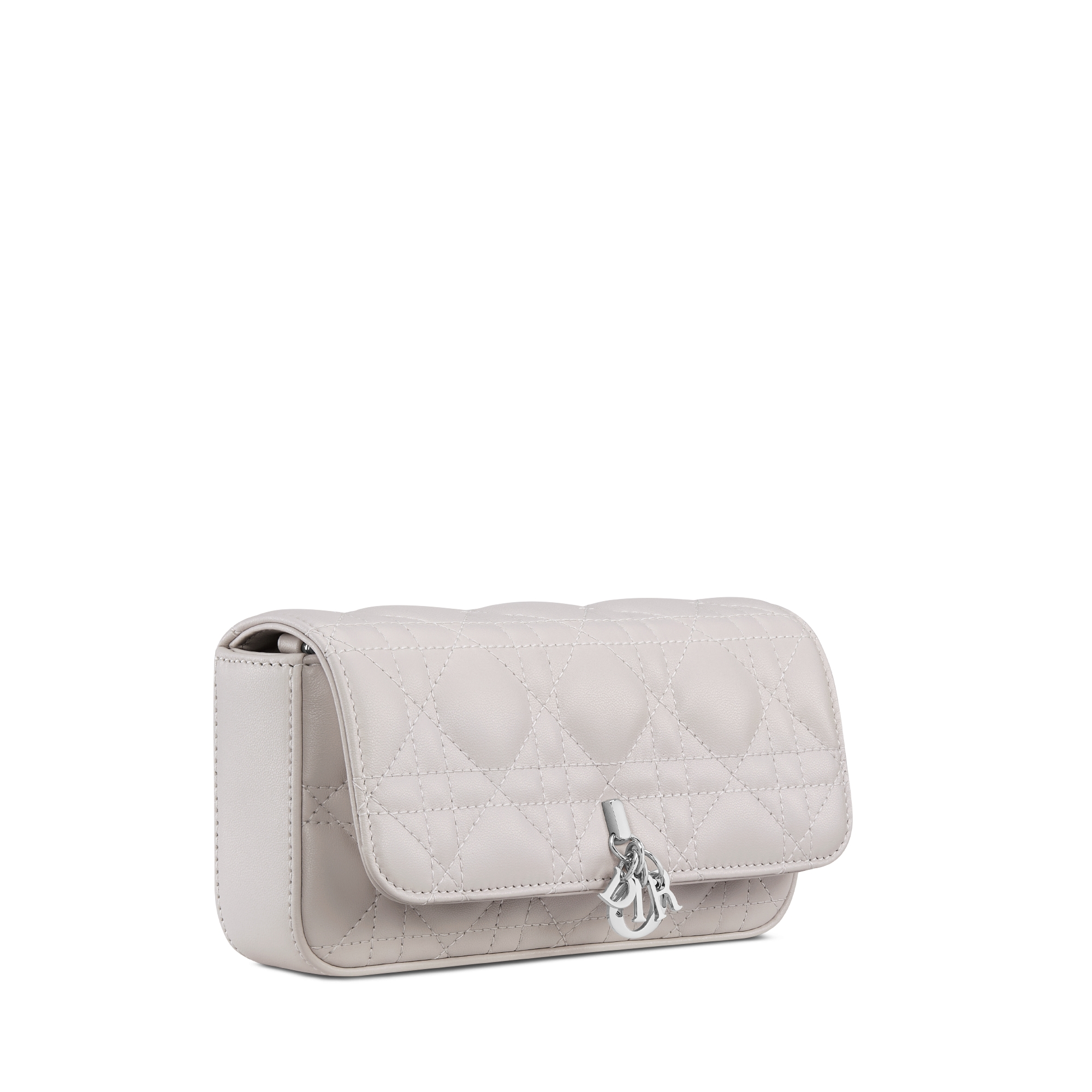 My Dior - Dior Talk Phone Pouch Soft Gray Cannage Lambskin | DIOR