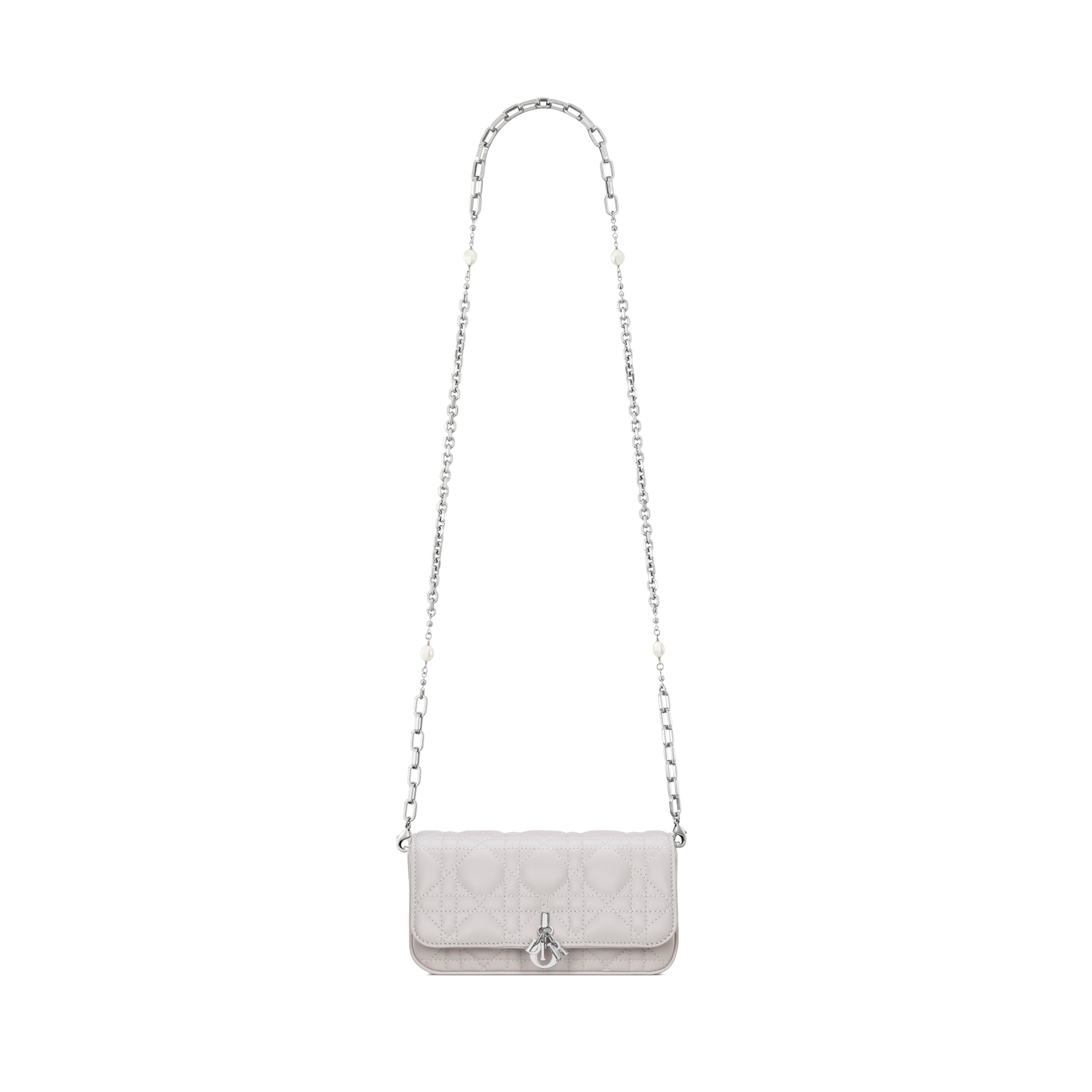 My Dior - Dior Talk Phone Pouch Soft Gray Cannage Lambskin | DIOR
