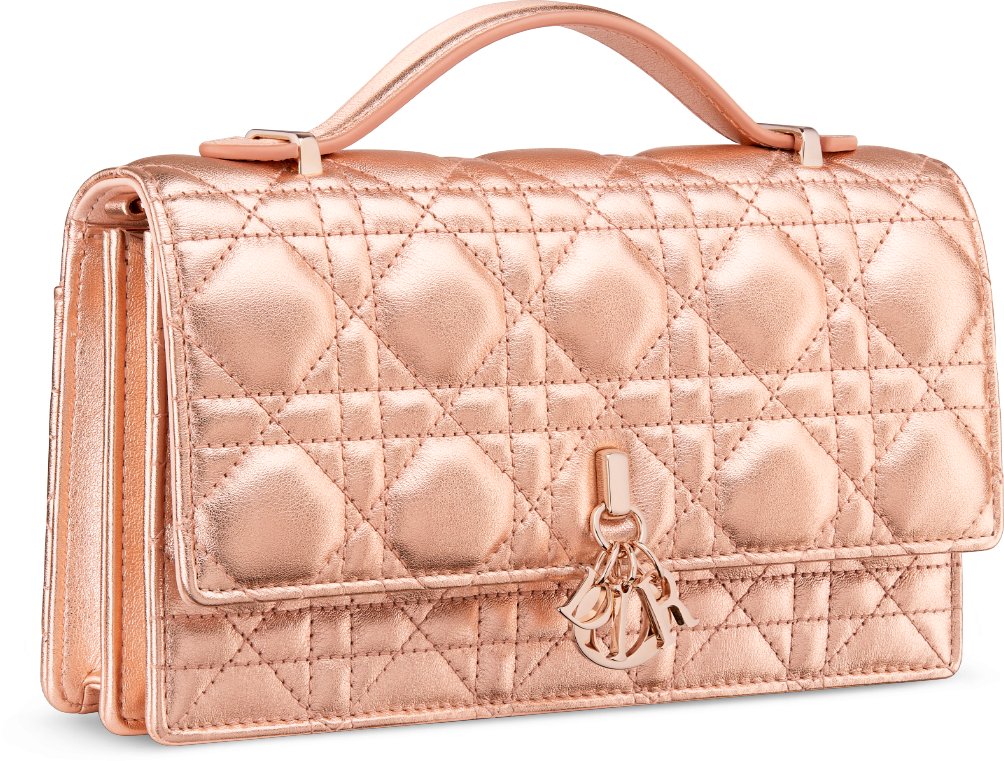 My Dior Mini Bag Metallic Pink Cannage Calfskin | DIOR