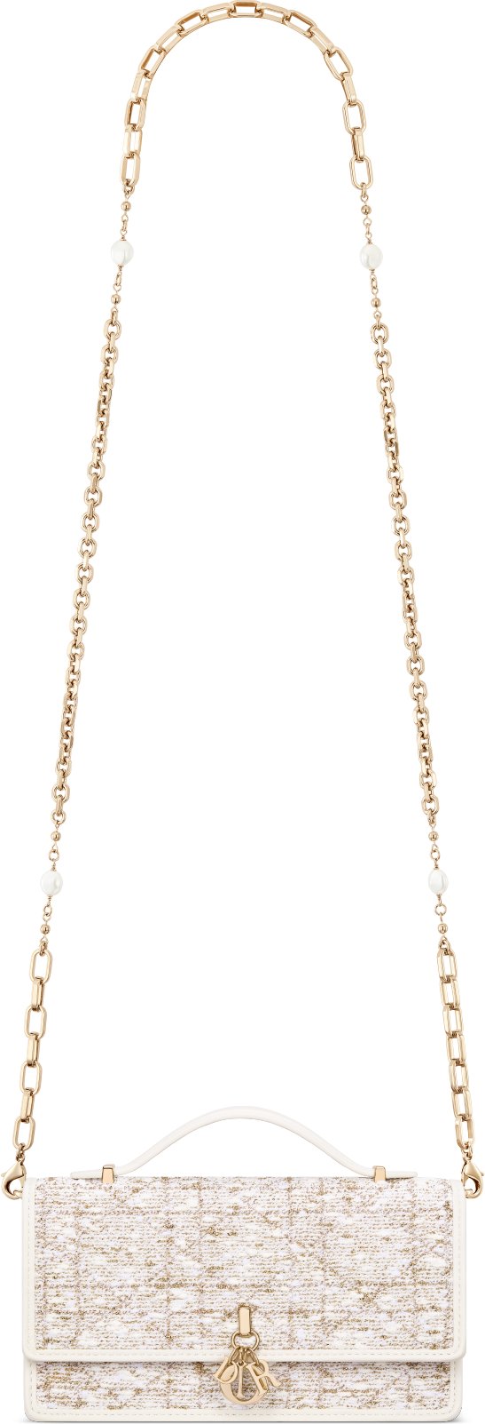 Dior Or My Dior Mini Bag White Tweed with Cannage Motif in Gold-Tone ...