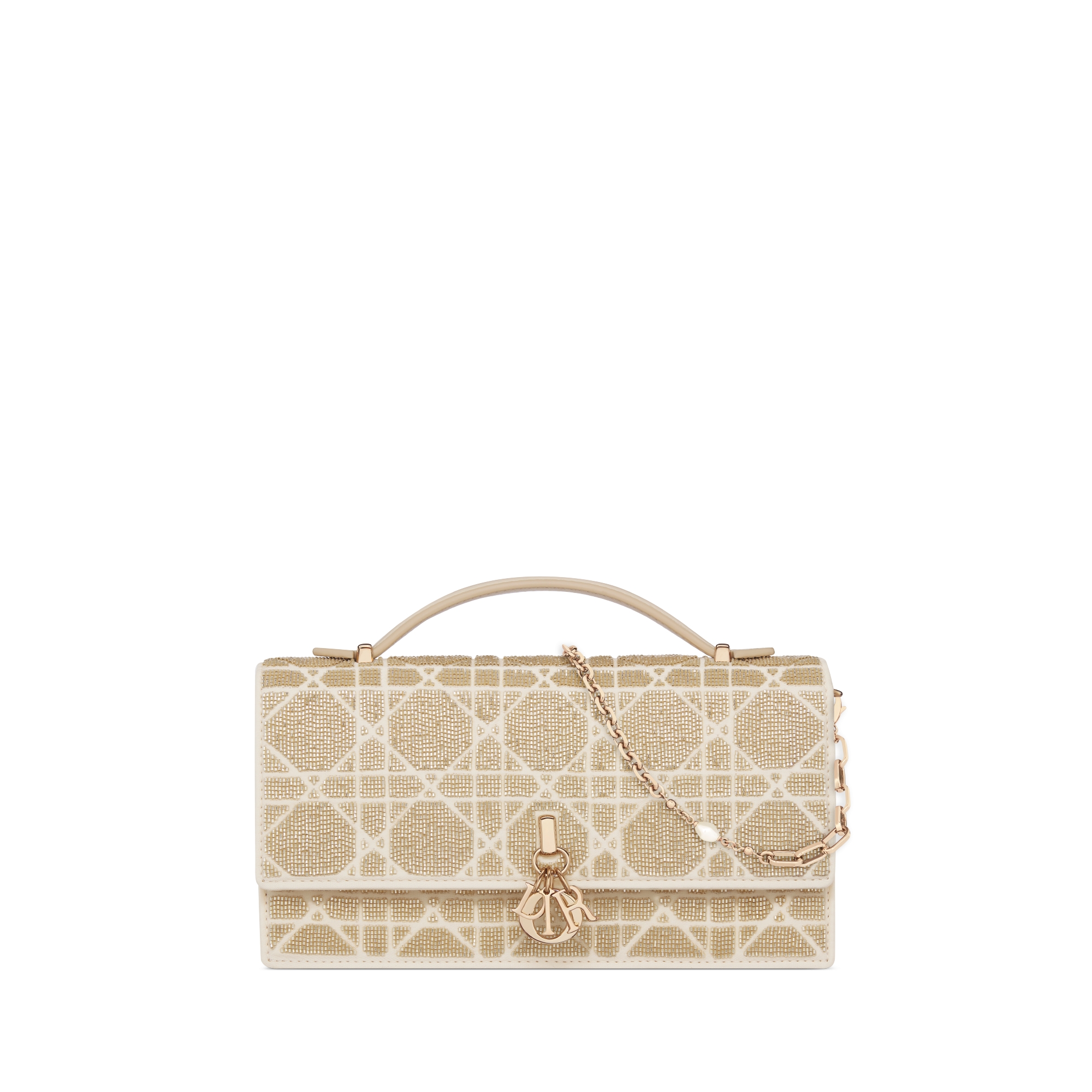 My Dior Mini Bag Light Ivory Microbead-Embroidered Cotton with Cannage ...