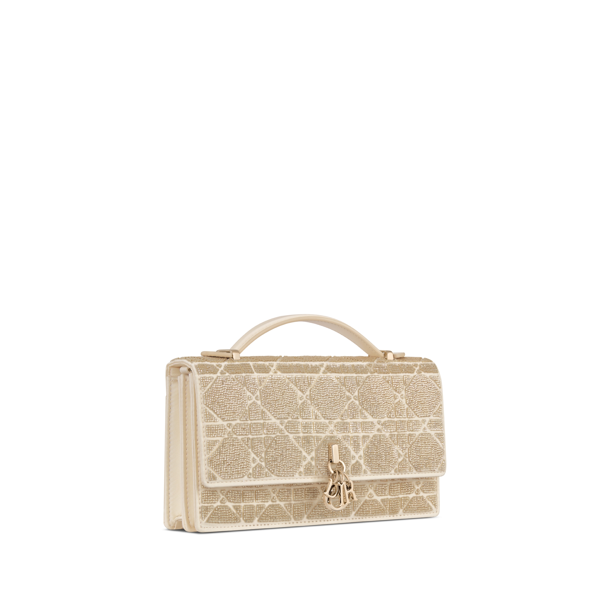 My Dior Mini Bag Light Ivory Microbead-Embroidered Cotton with Cannage ...