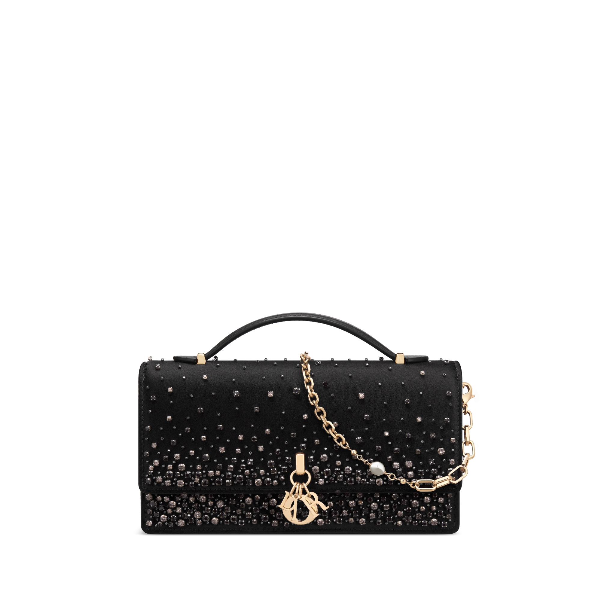 My Dior Mini Bag Gray Strass-Embroidered Satin | DIOR