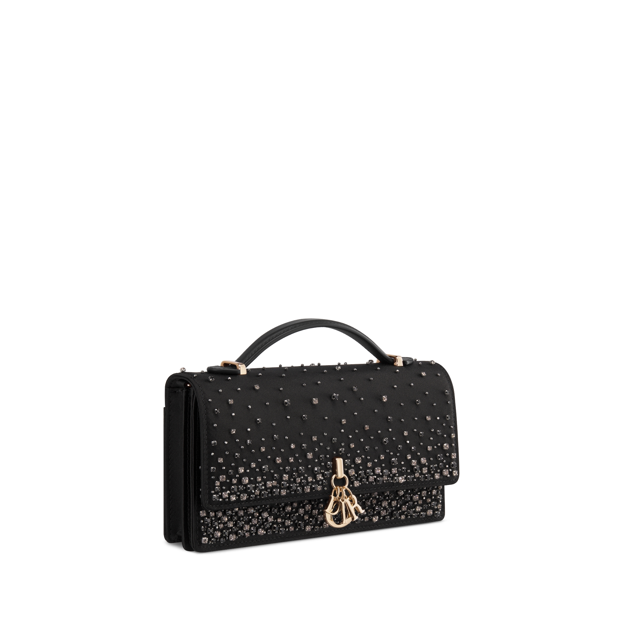 My Dior Mini Bag Black Strass-Embroidered Satin | DIOR