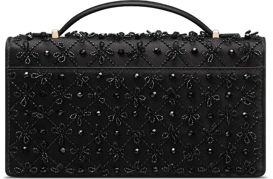 My Dior Mini Bag Black Satin Embroidered with Beads | DIOR