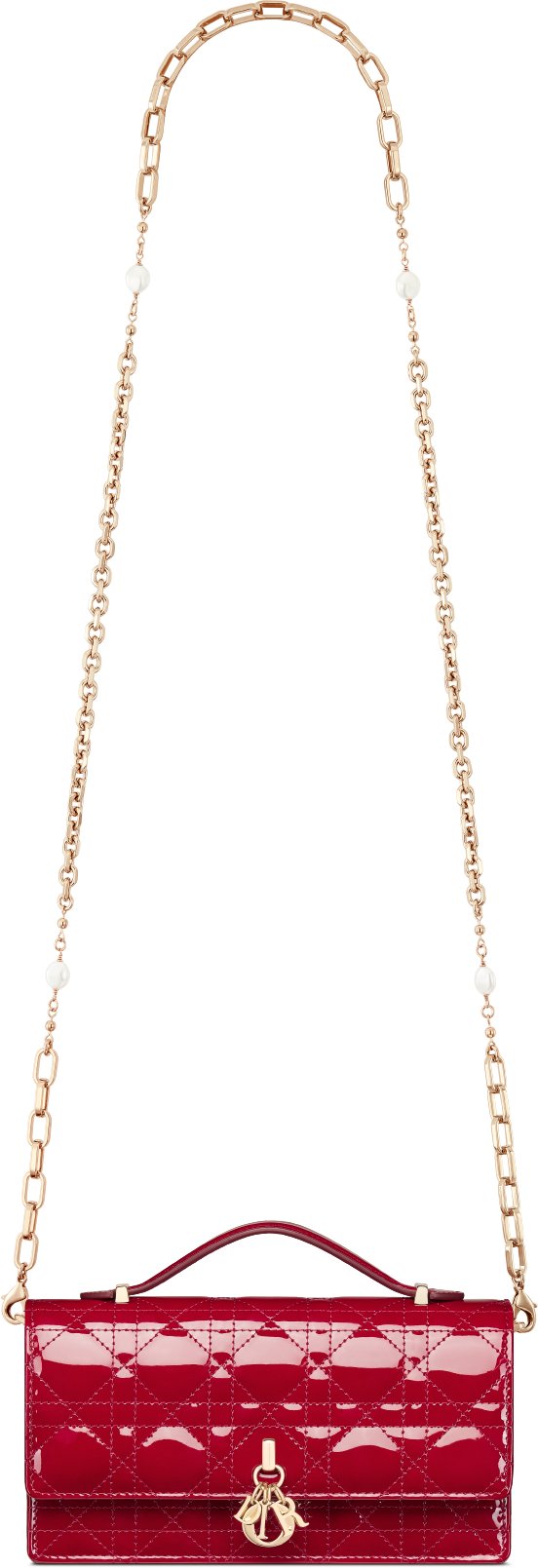 My Dior Mini Bag Cherry Red Patent Cannage Calfskin | DIOR