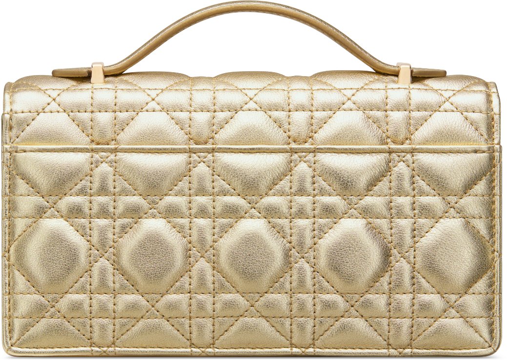Minibolso My Dior Piel de becerro Cannage dorado metalizado | DIOR