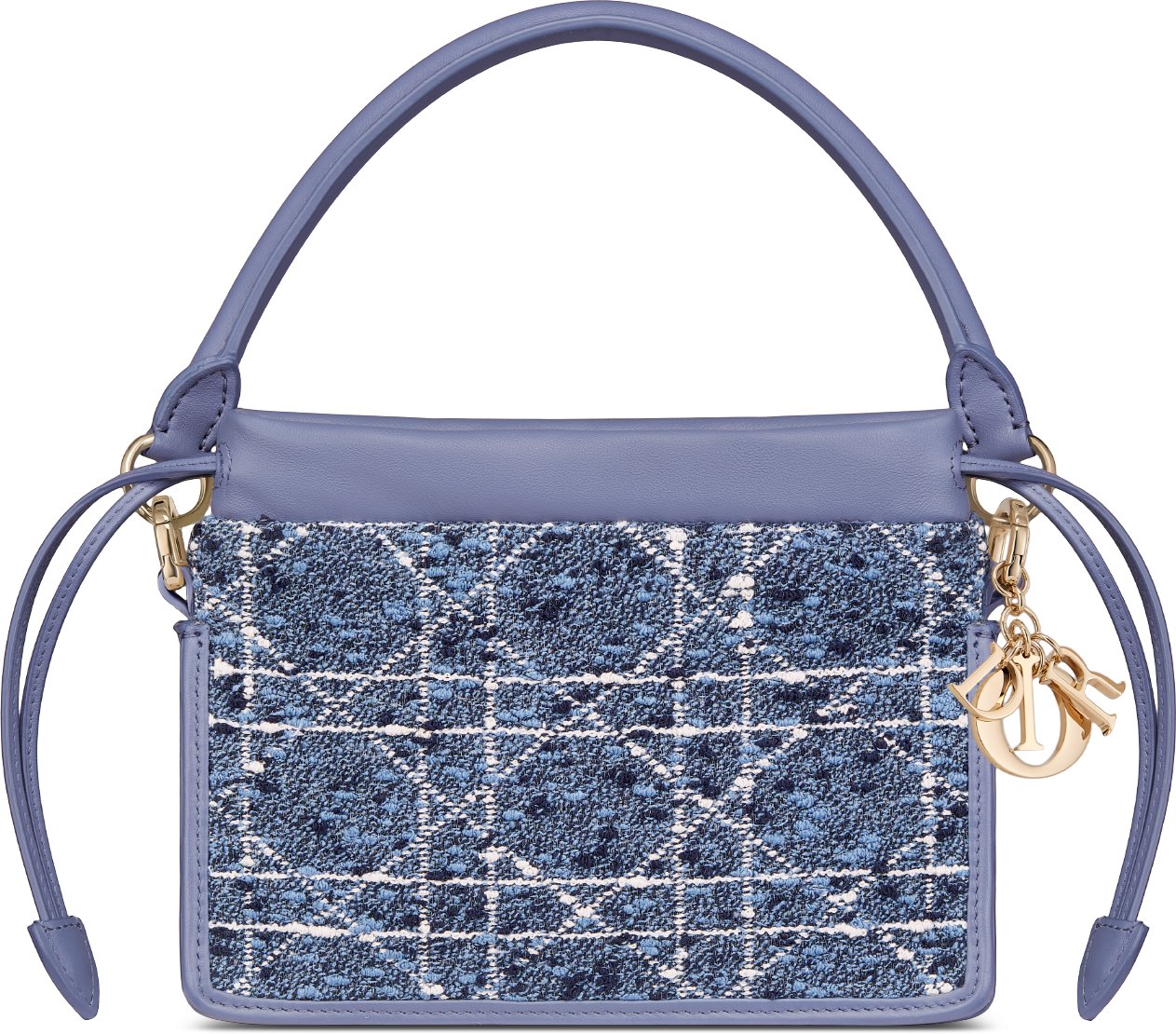 กระเป๋า Mini Lady Dior Milly ผ้าทวีดสีน้ำเงินเดนิมแต่งลวดลาย Cannage สี ...