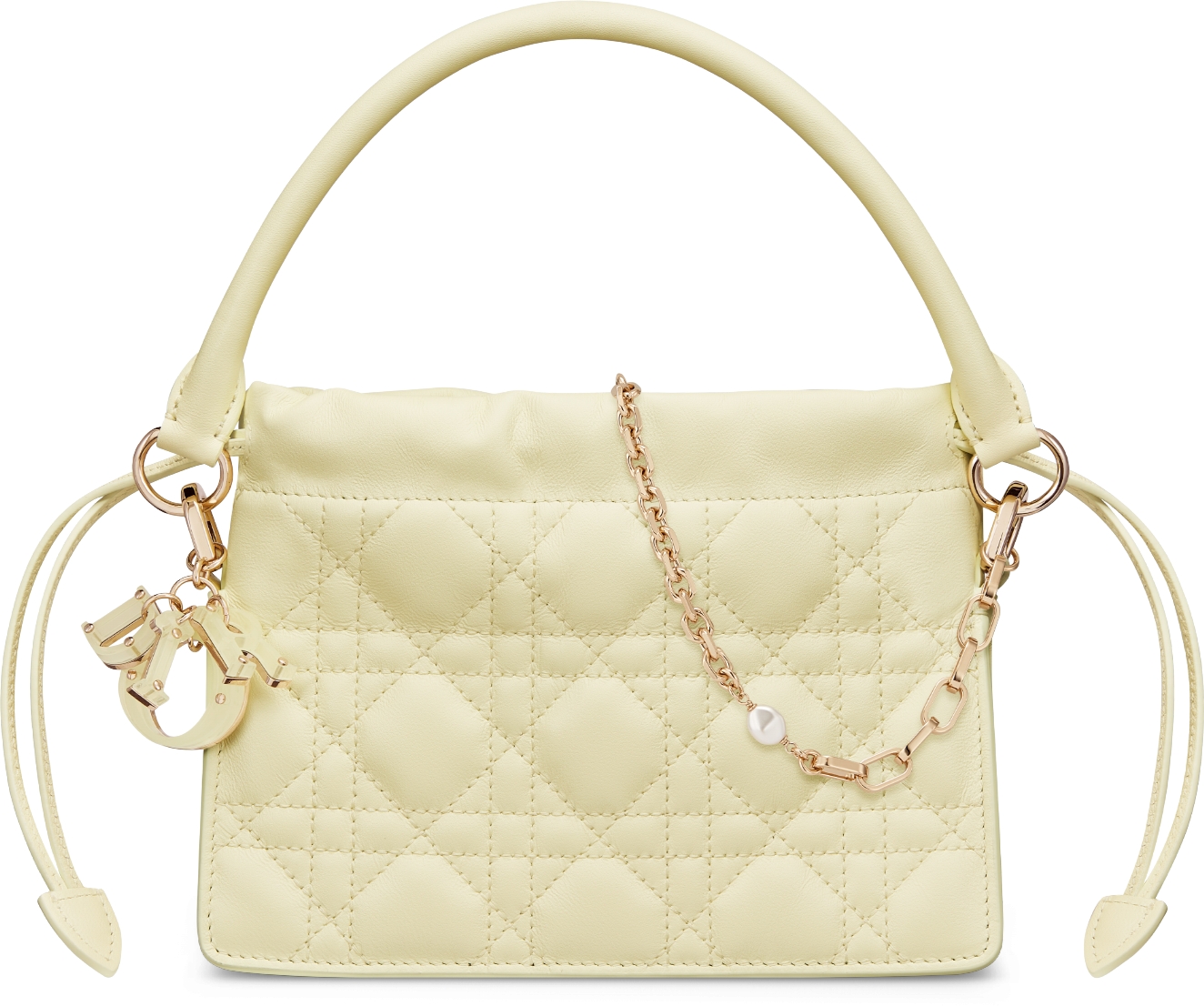 Lady Dior Milly Mini Bag Pastel Yellow Cannage Lambskin | DIOR
