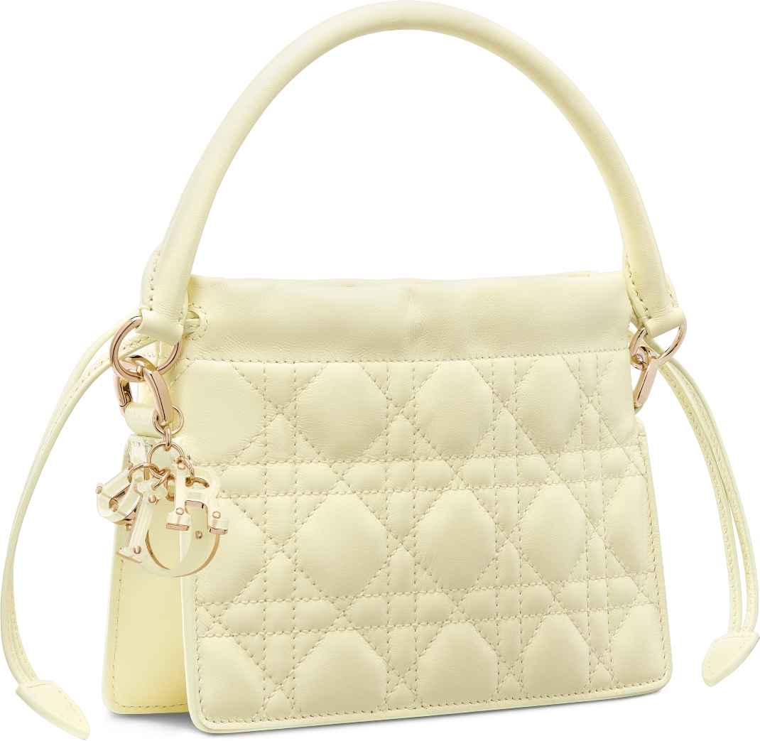 Lady Dior Milly Mini Bag Pastel Yellow Cannage Lambskin | DIOR