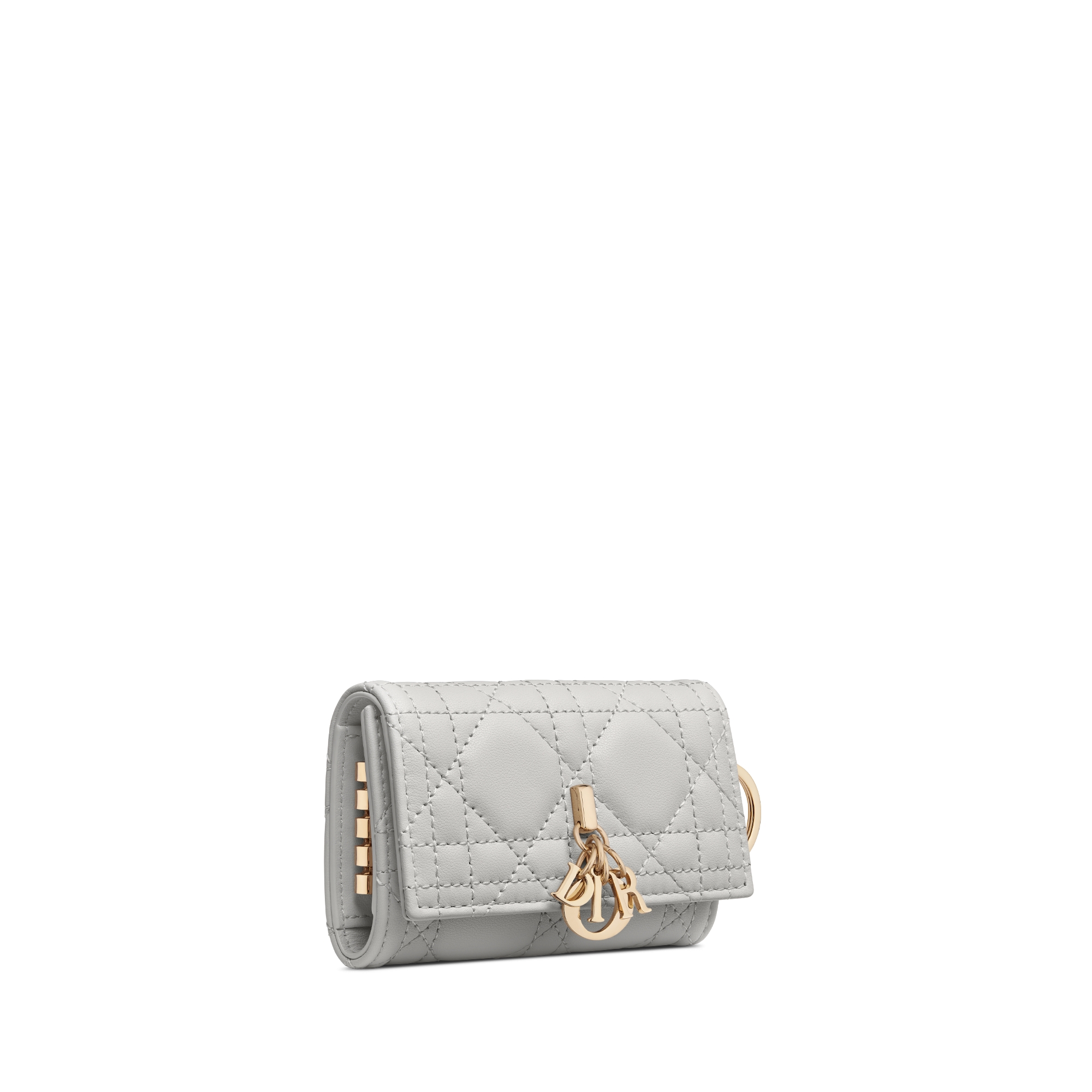My Dior Aster Key Case Cloud Gray Cannage Lambskin | DIOR