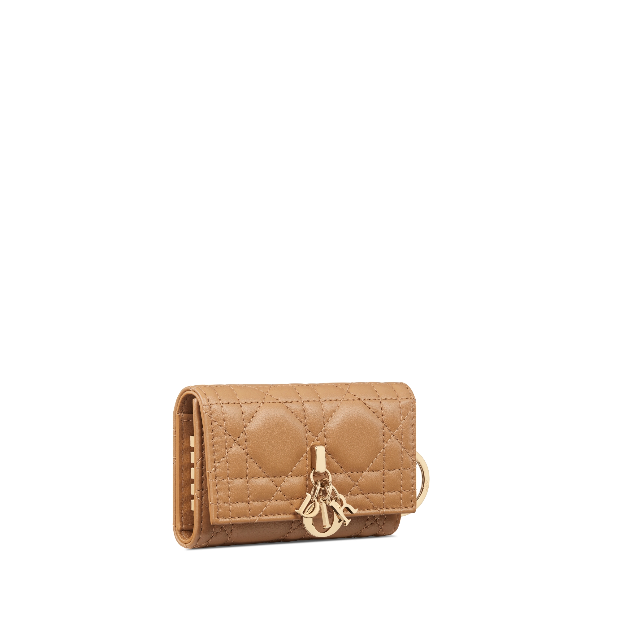 My Dior Aster Key Case Medium Tan Cannage Lambskin | DIOR