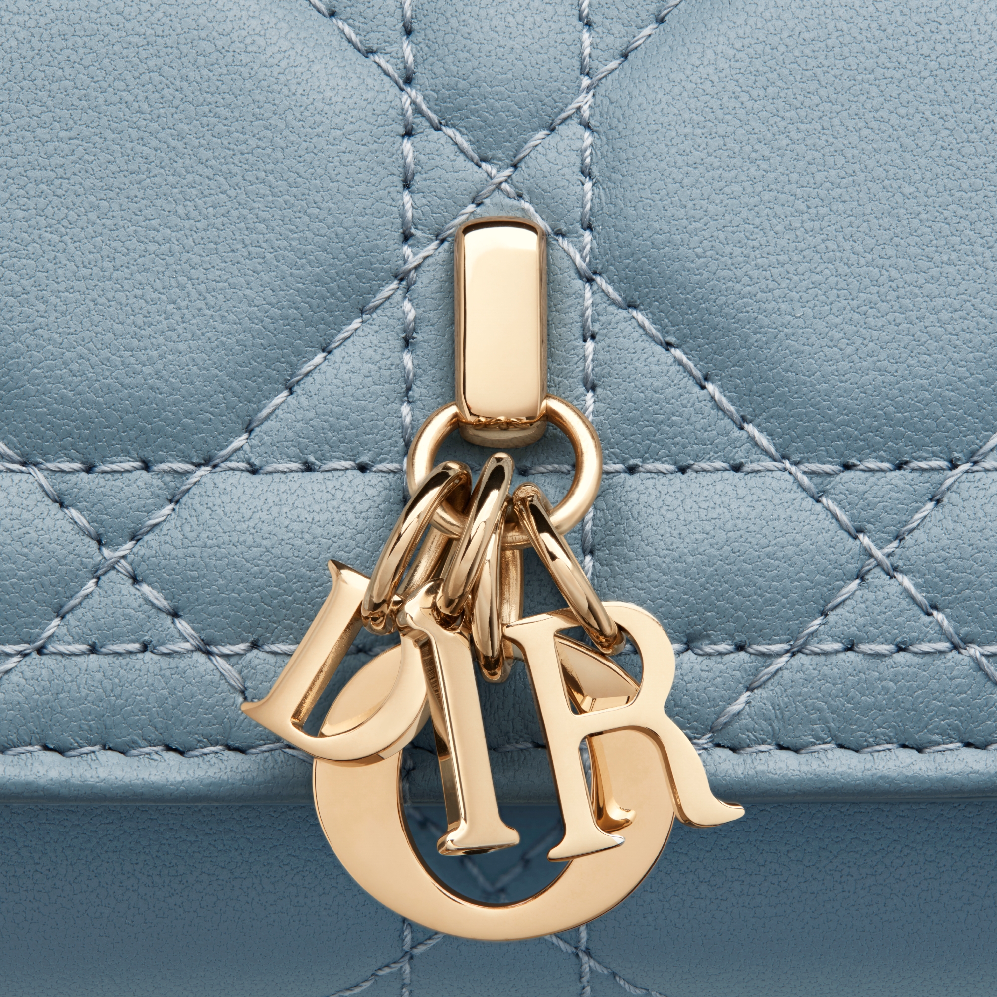 My Dior Aster Key Case Cloud Blue Cannage Lambskin | DIOR