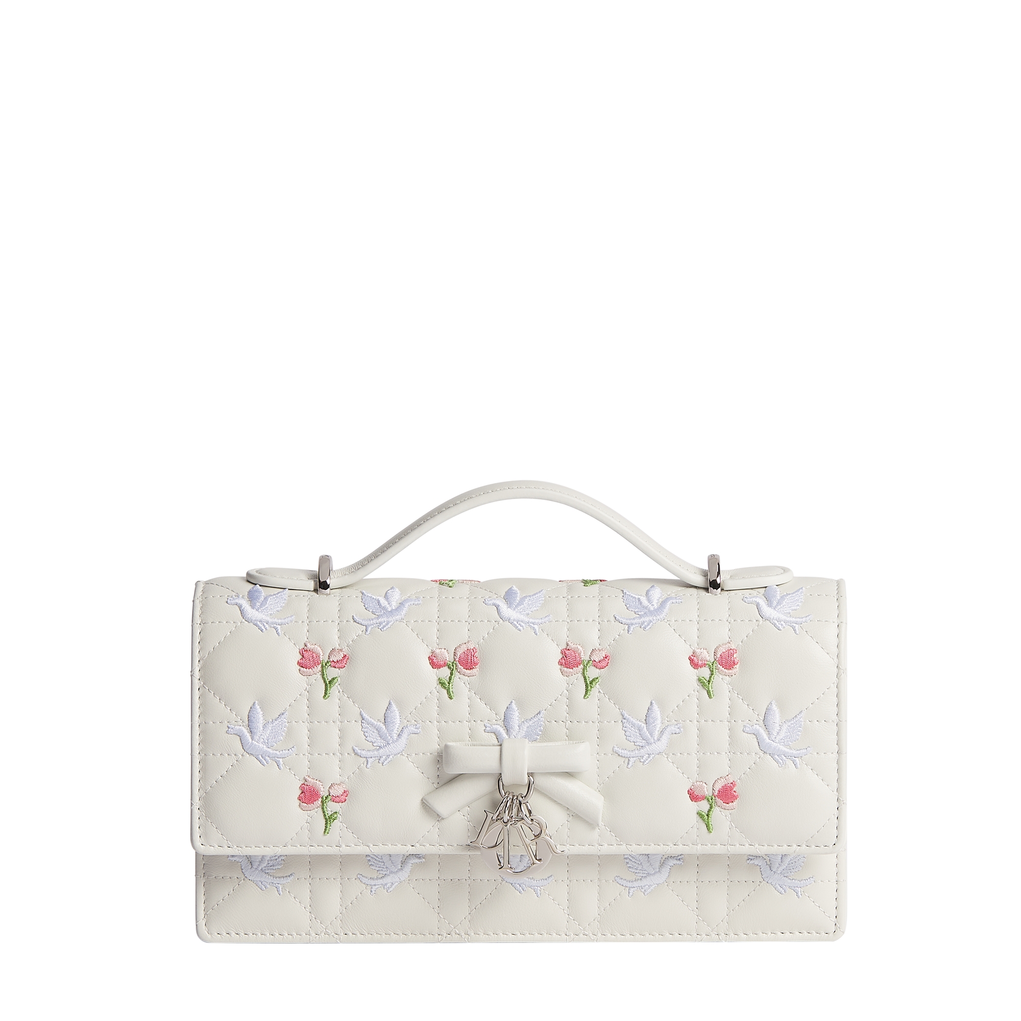 Dioramour My Dior Mini Bag White Cannage Lambskin Embroidered with ...