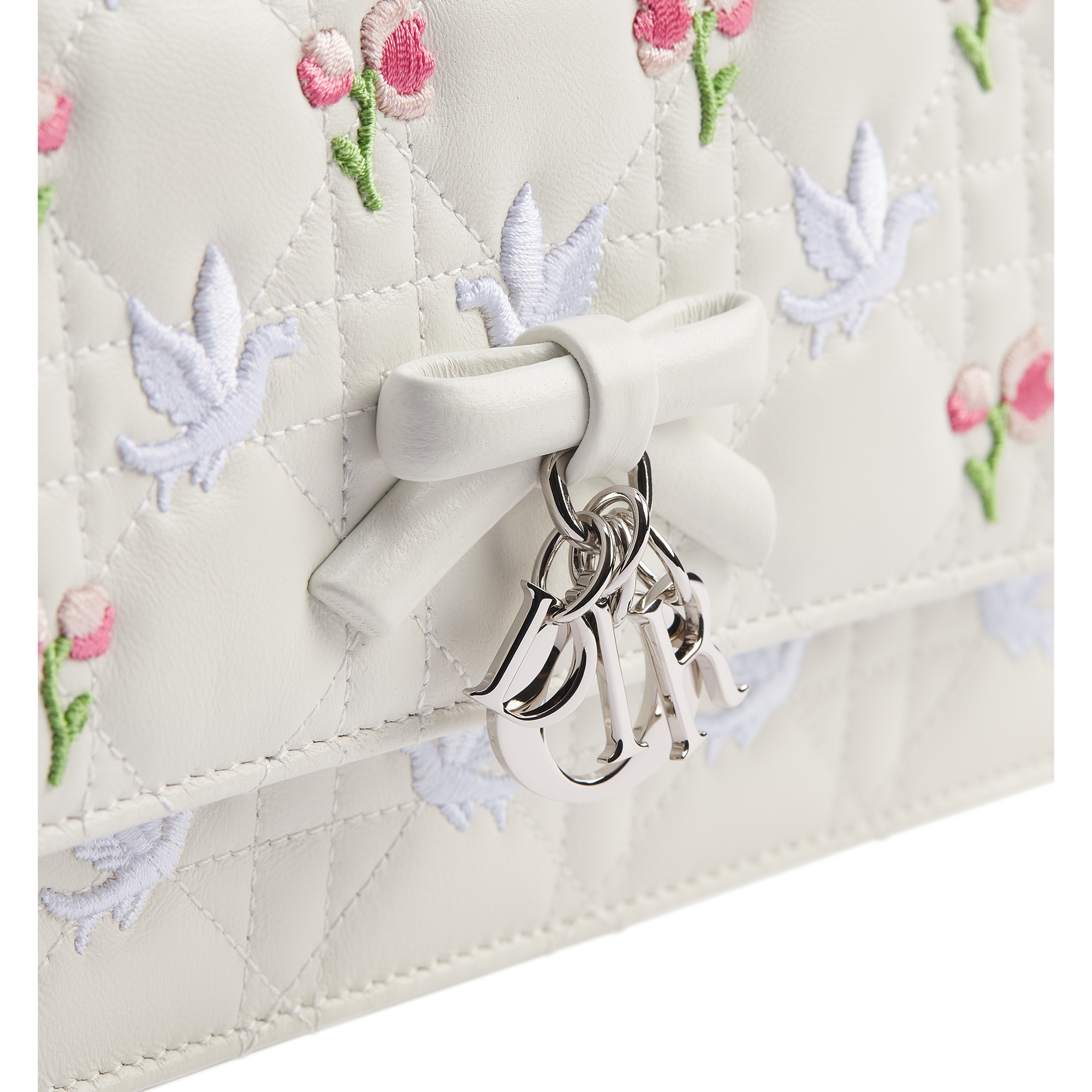 Dioramour My Dior Mini Bag White Cannage Lambskin Embroidered with ...