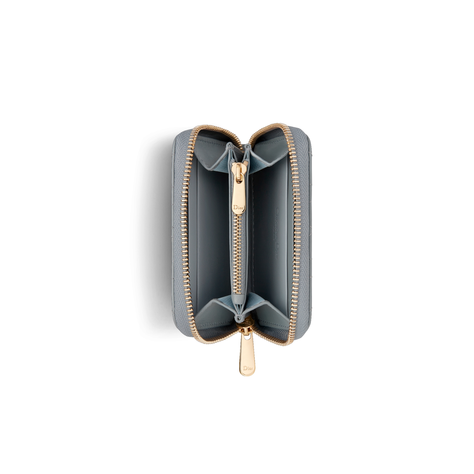 Small Lady Dior Voyageur Coin Purse Cloud Blue Cannage Lambskin | DIOR