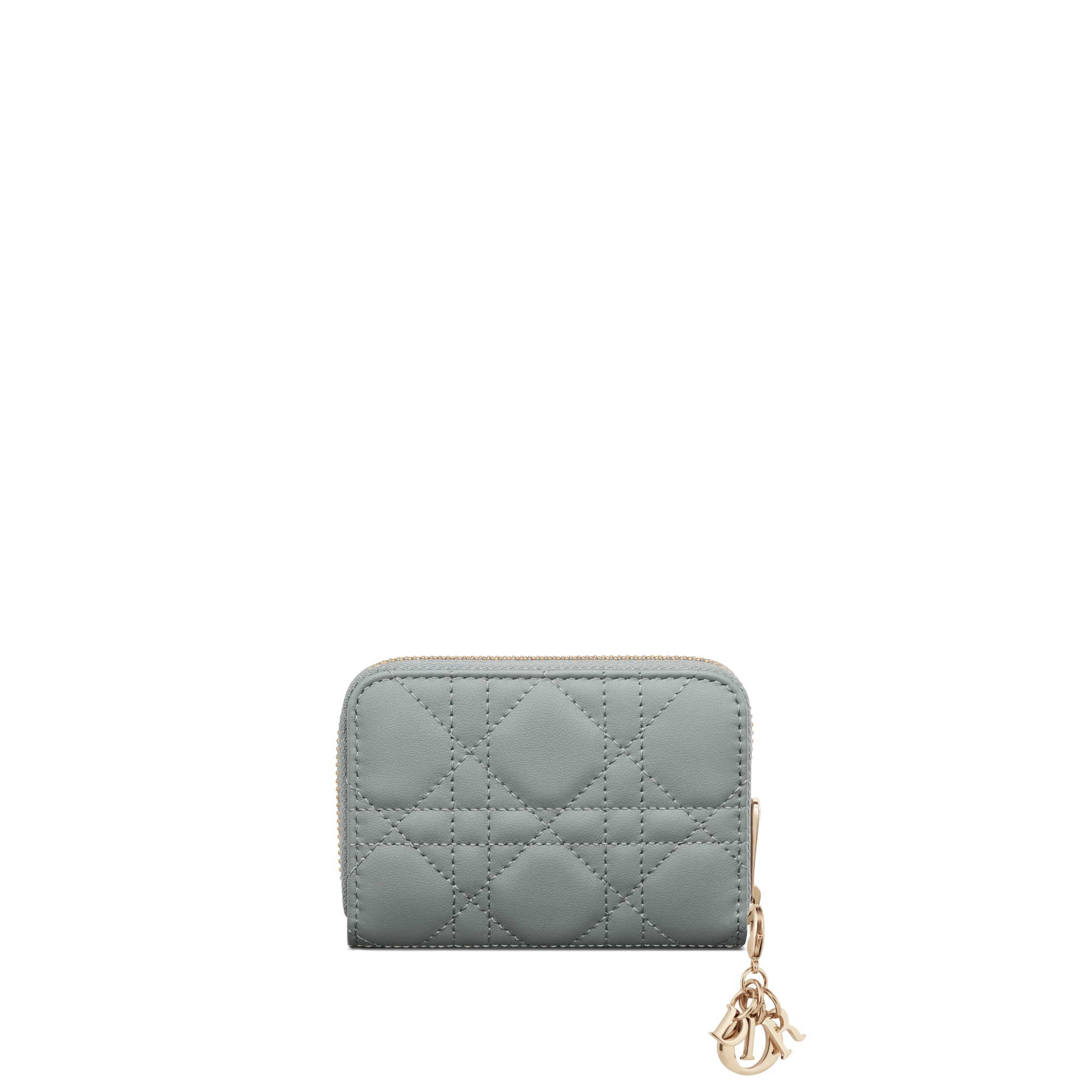 Small Lady Dior Voyageur Coin Purse Cloud Blue Cannage Lambskin | DIOR