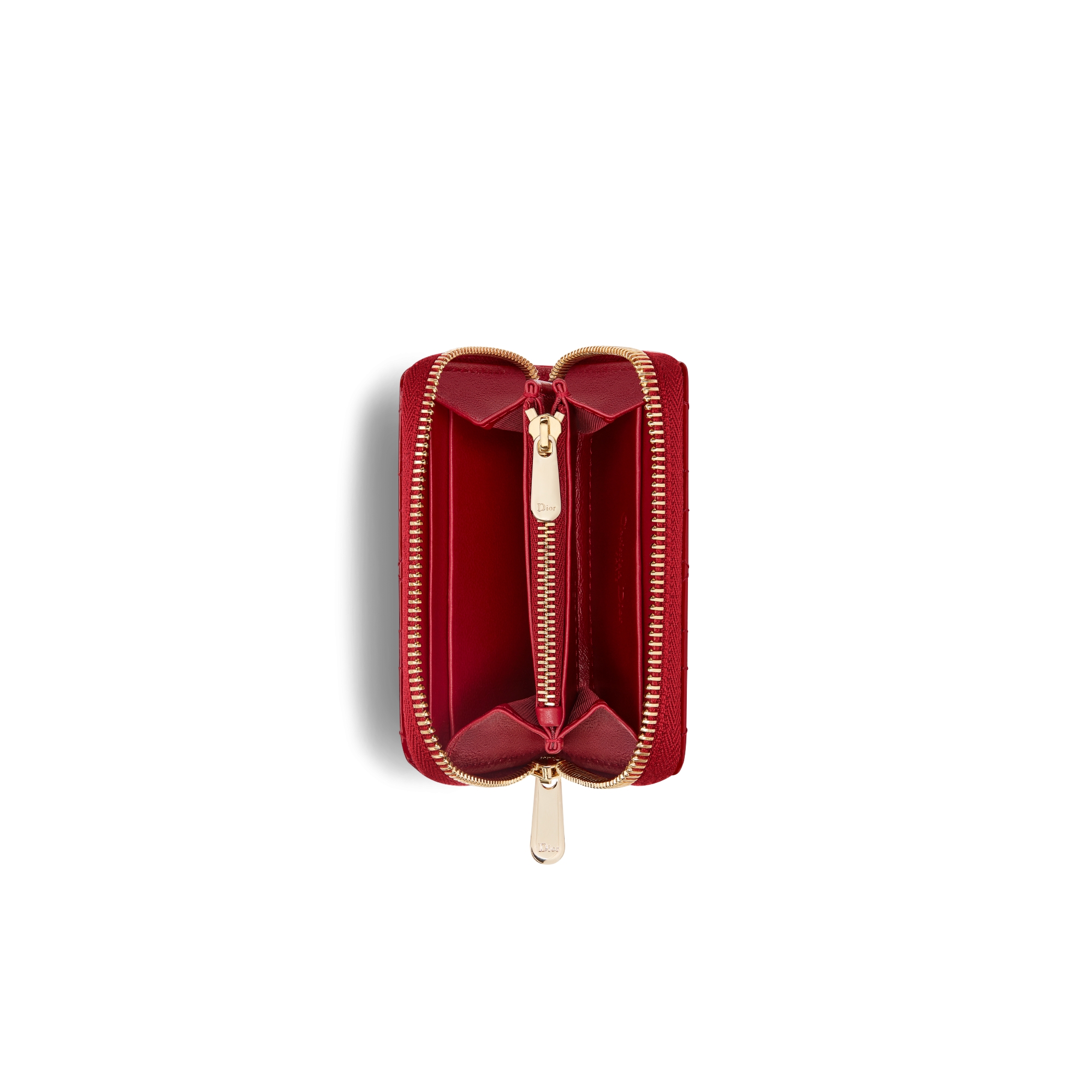 Small Lady Dior Voyageur Coin Purse Cherry Red Patent Cannage Calfskin ...