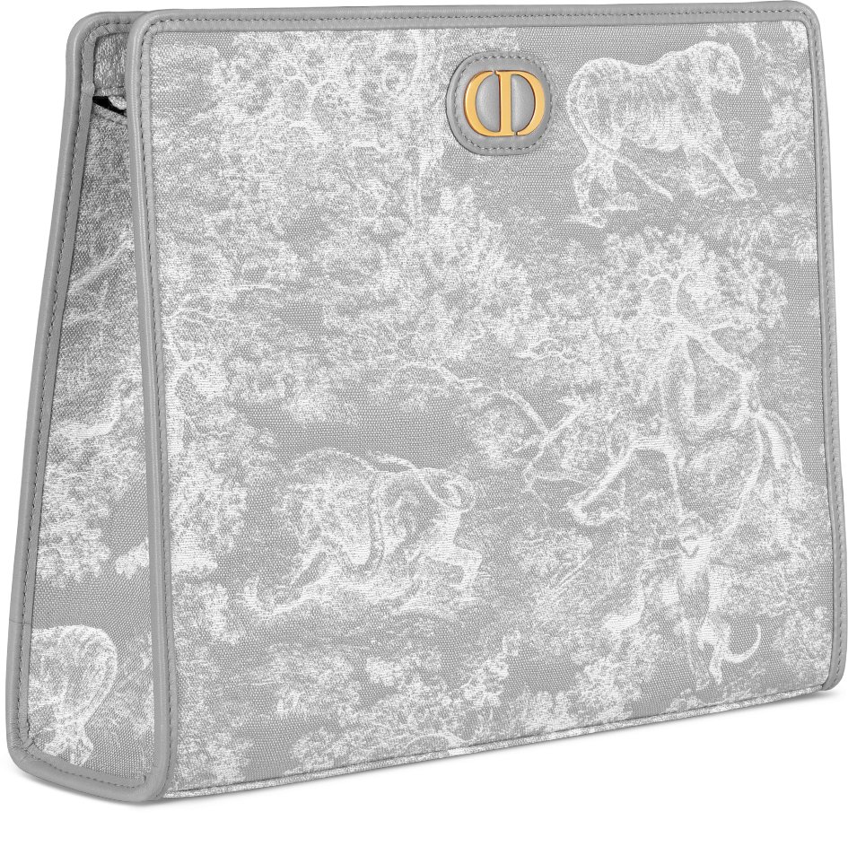 30 Montaigne Dea Pouch Gray Toile de Jouy Reverse Jacquard | DIOR