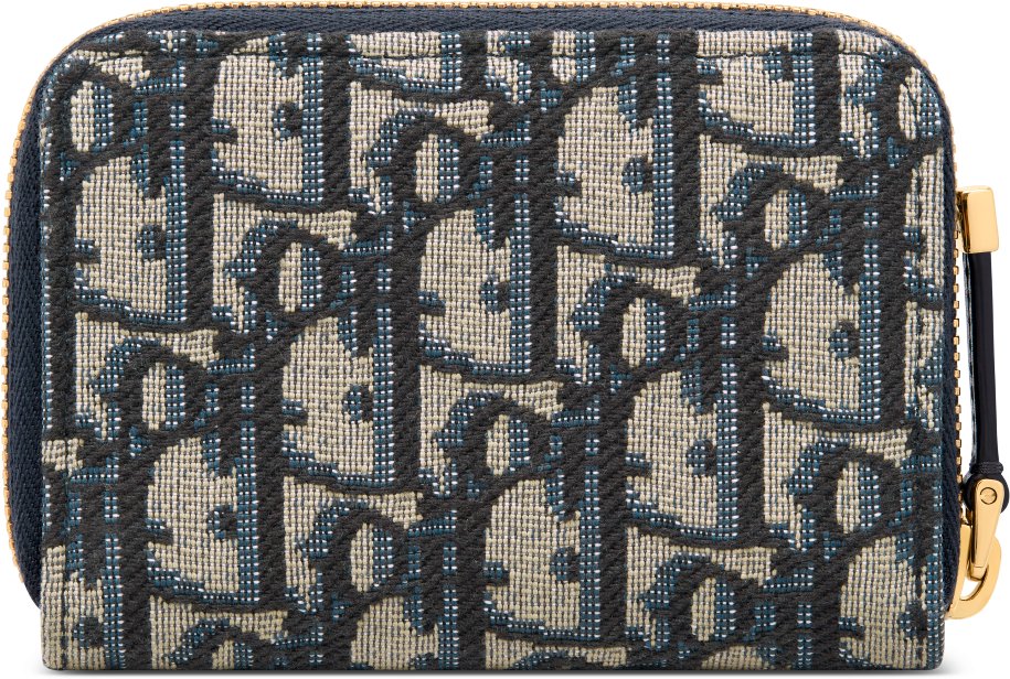 Portamonete piccolo Voyageur 30 Montaigne Jacquard Dior Oblique blu | DIOR