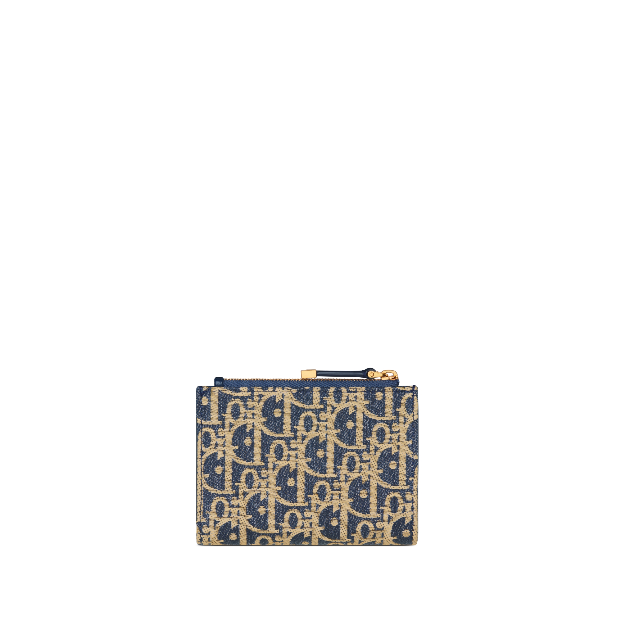 30 Montaigne Dahlia Wallet Blue Dior Oblique Chambray with Raffia ...