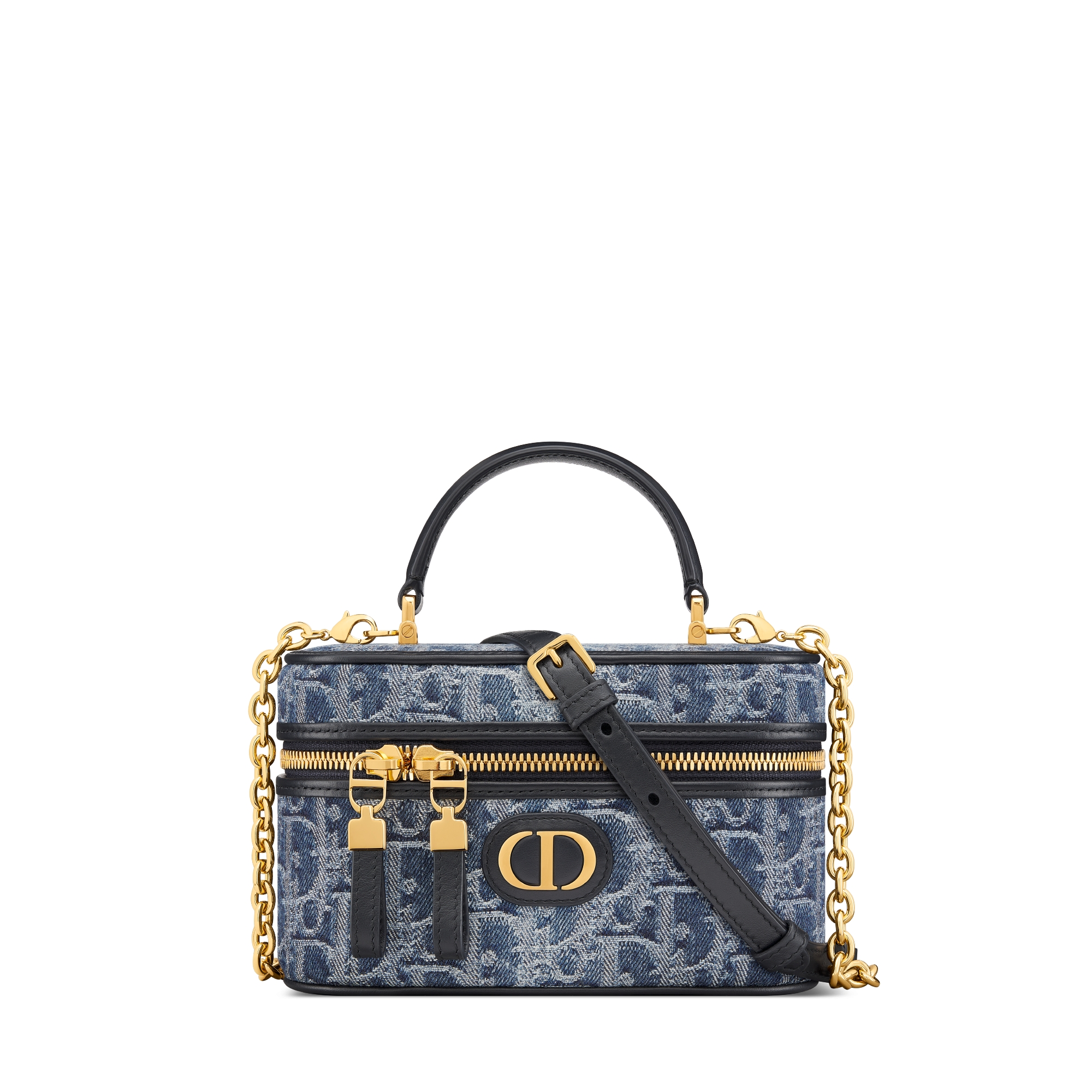 30 Montaigne Mini Vanity Case Blue Denim Dior Oblique Jacquard | DIOR