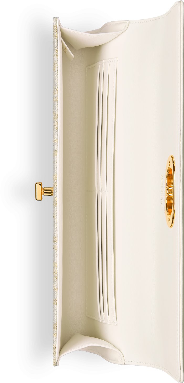 30 Montaigne Top Handle Pouch Gold-Tone Dior Oblique Jacquard and White ...