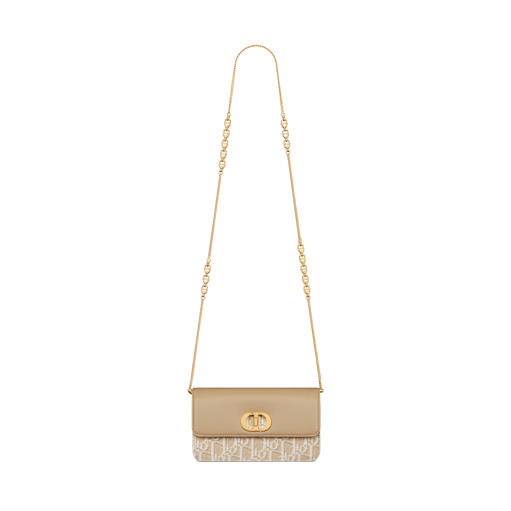 Clutch pochette Miss Caro com alça de corrente Jacquard Dior Oblique e ...