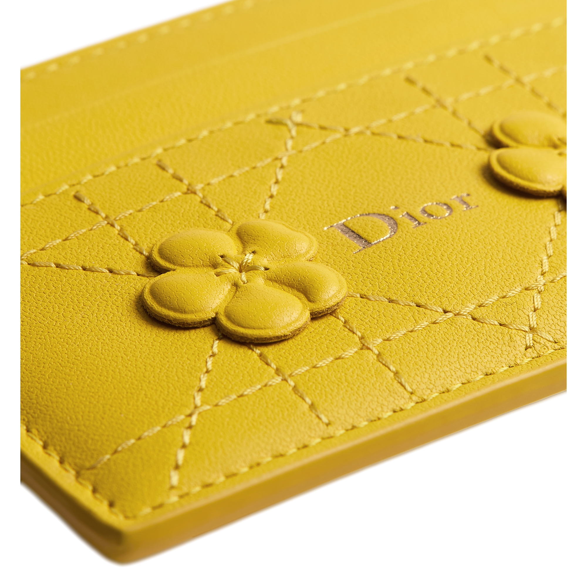 Dior Jardin Freesia Card Holder Dior Buttercup Embroidered Cannage ...