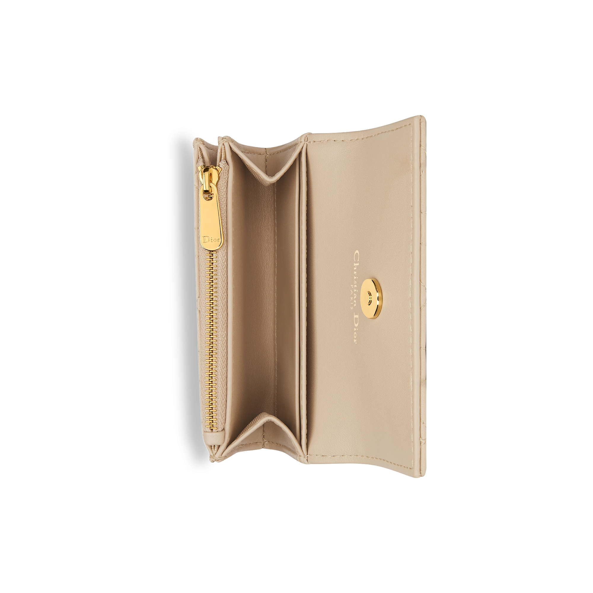 Dior Jolie Glycine Wallet Powder Beige Cannage Lambskin | DIOR