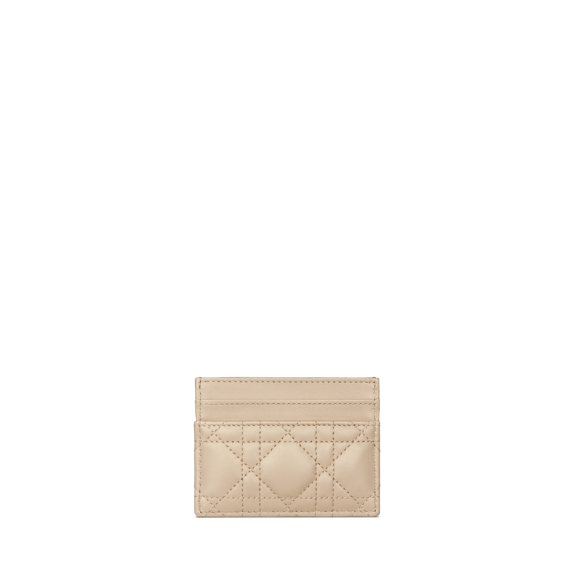 Dior Jolie Freesia Card Holder Powder Beige Cannage Lambskin | DIOR