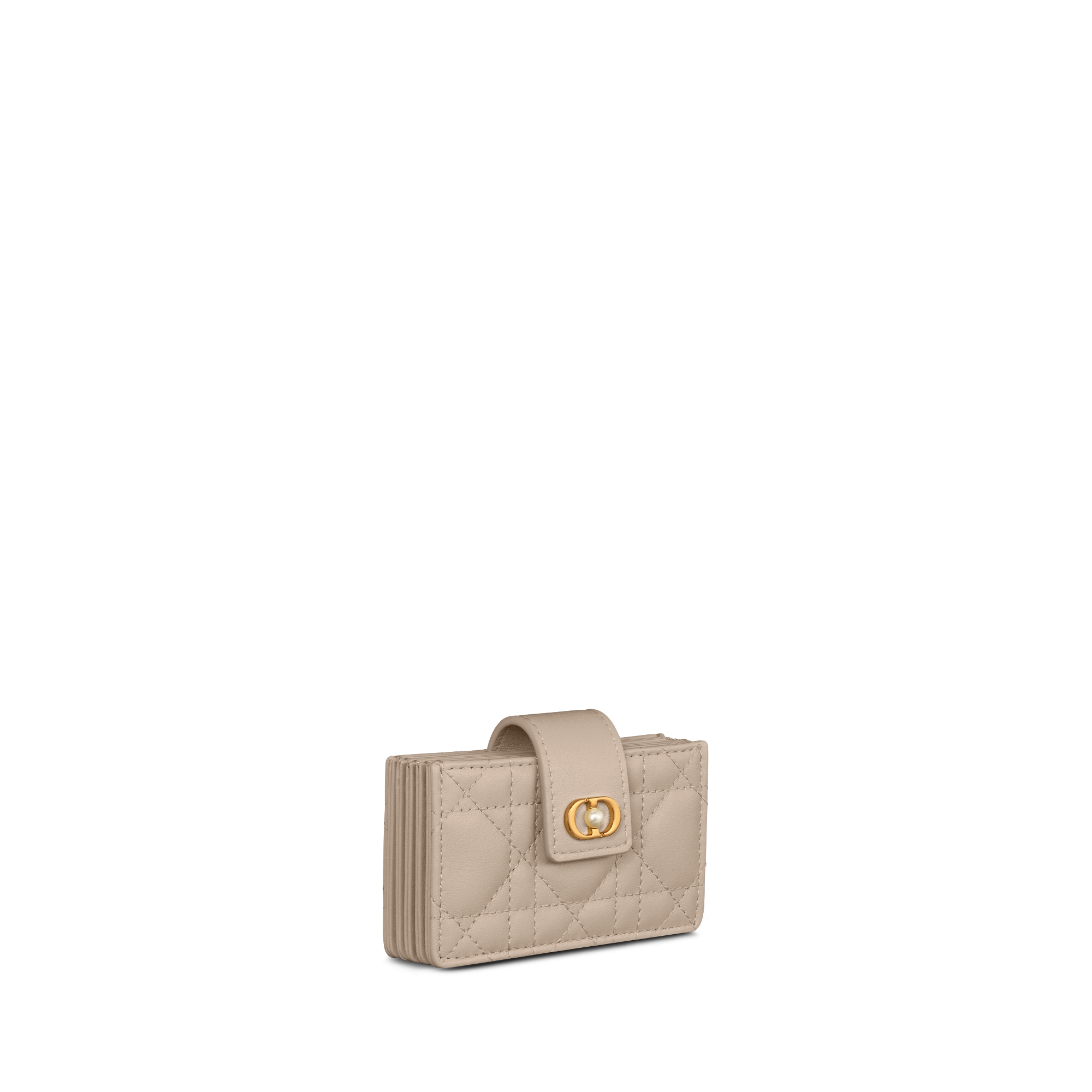 Dior Jolie Jasmine Card Holder Powder Beige Cannage Lambskin | DIOR