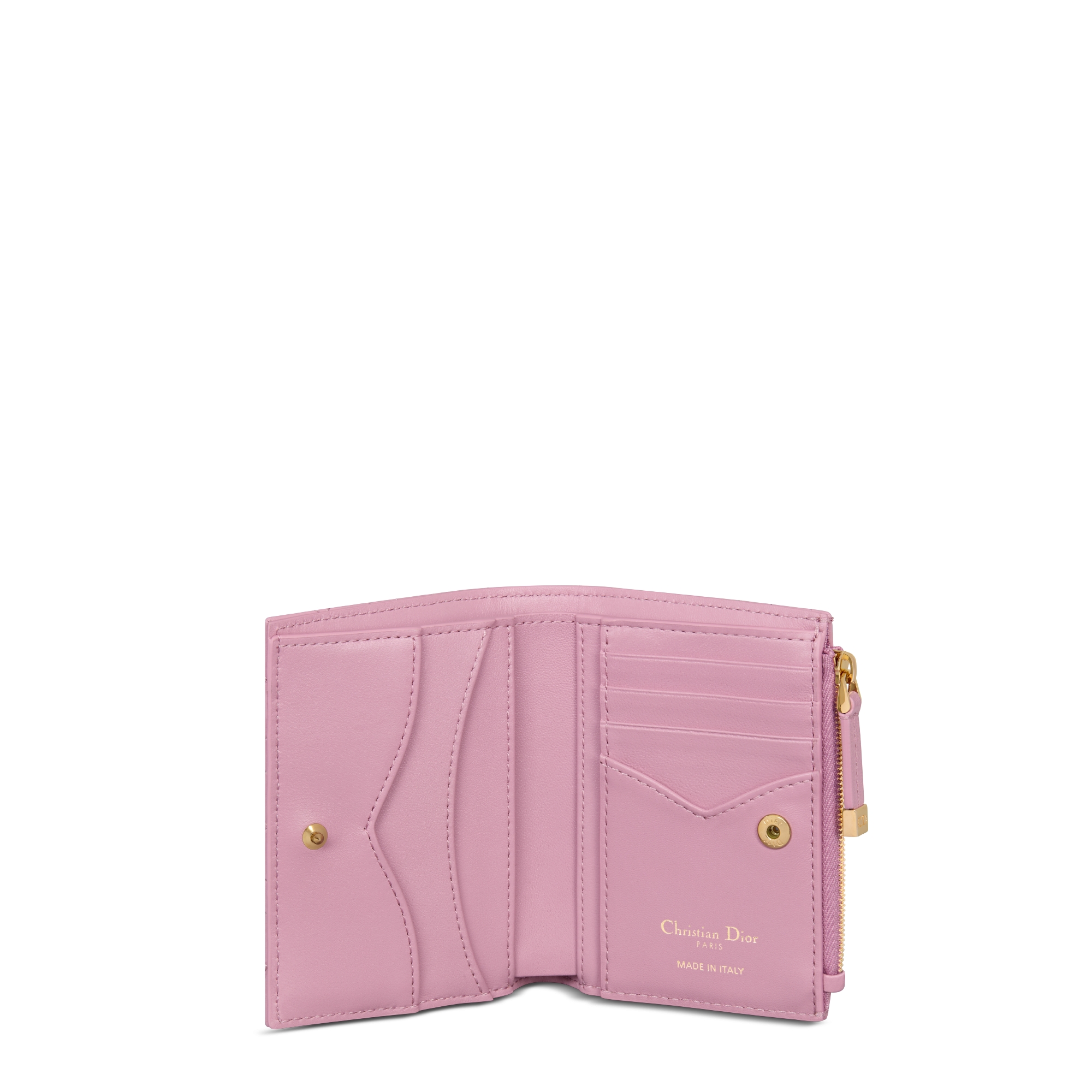 Dior Jolie Dahlia Wallet Hydrangea Pink Cannage Lambskin | DIOR