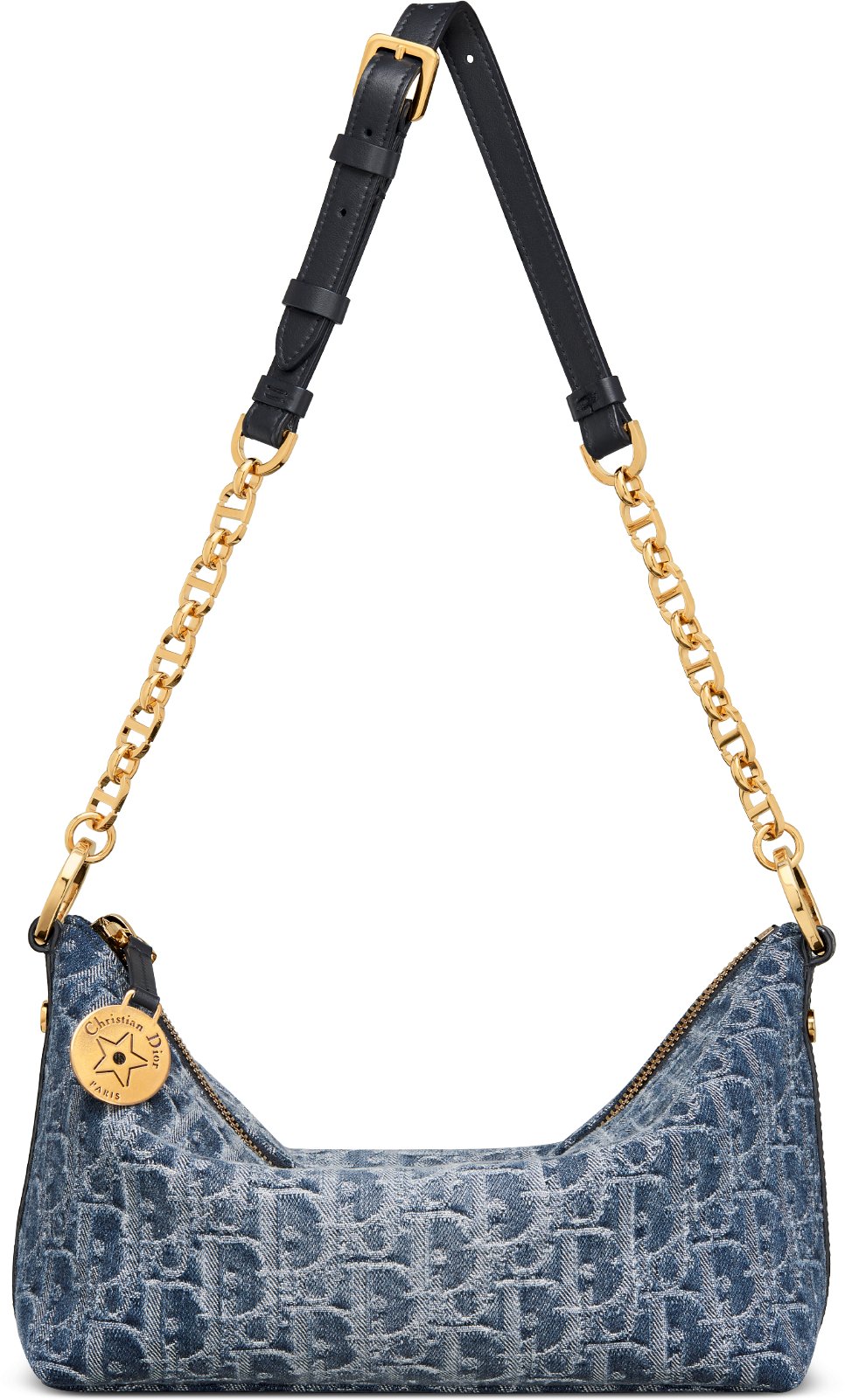 Diorstar Hobo Bag with Chain Blue Denim Dior Oblique Jacquard | DIOR