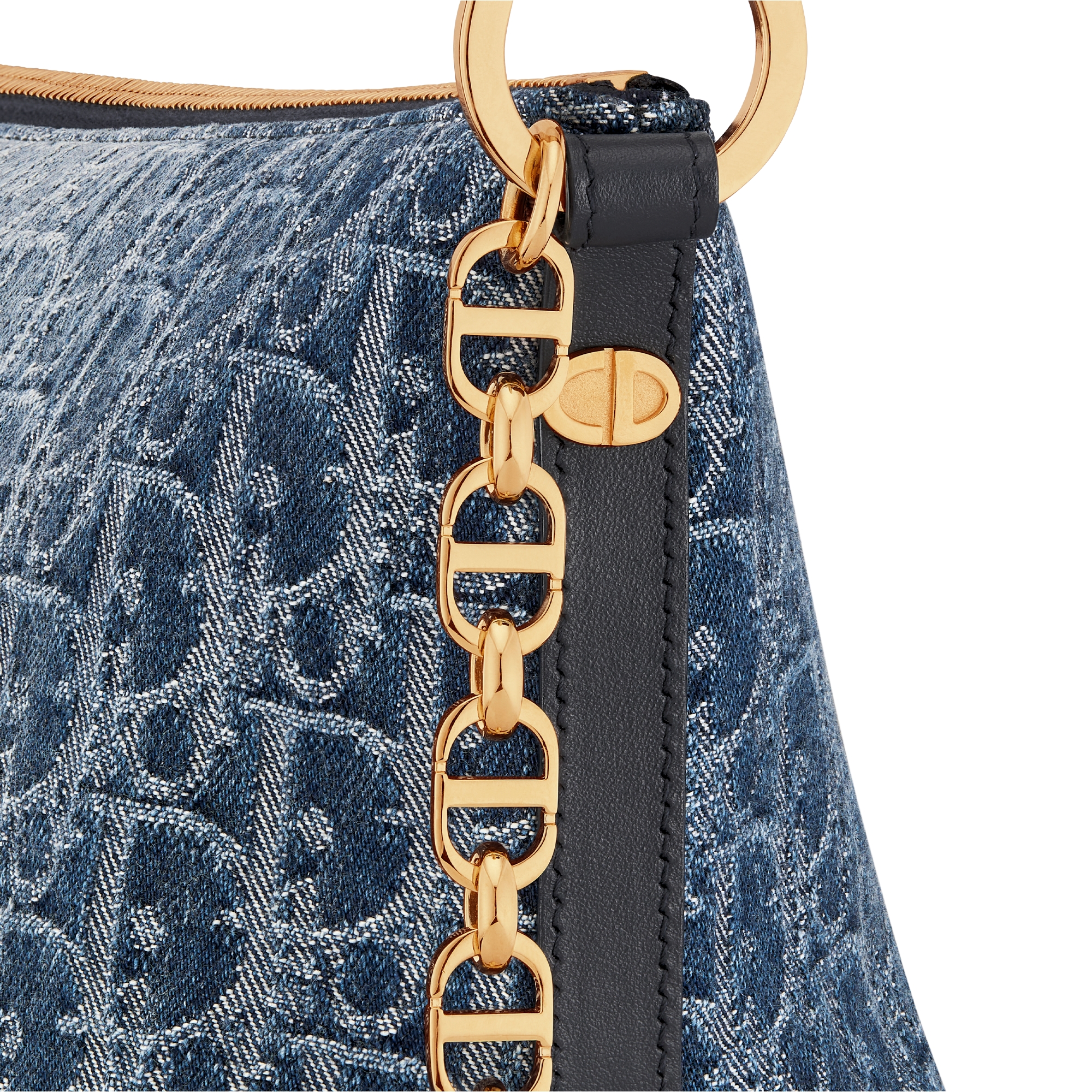 Diorstar Hobo Bag with Chain Blue Denim Dior Oblique Jacquard | DIOR