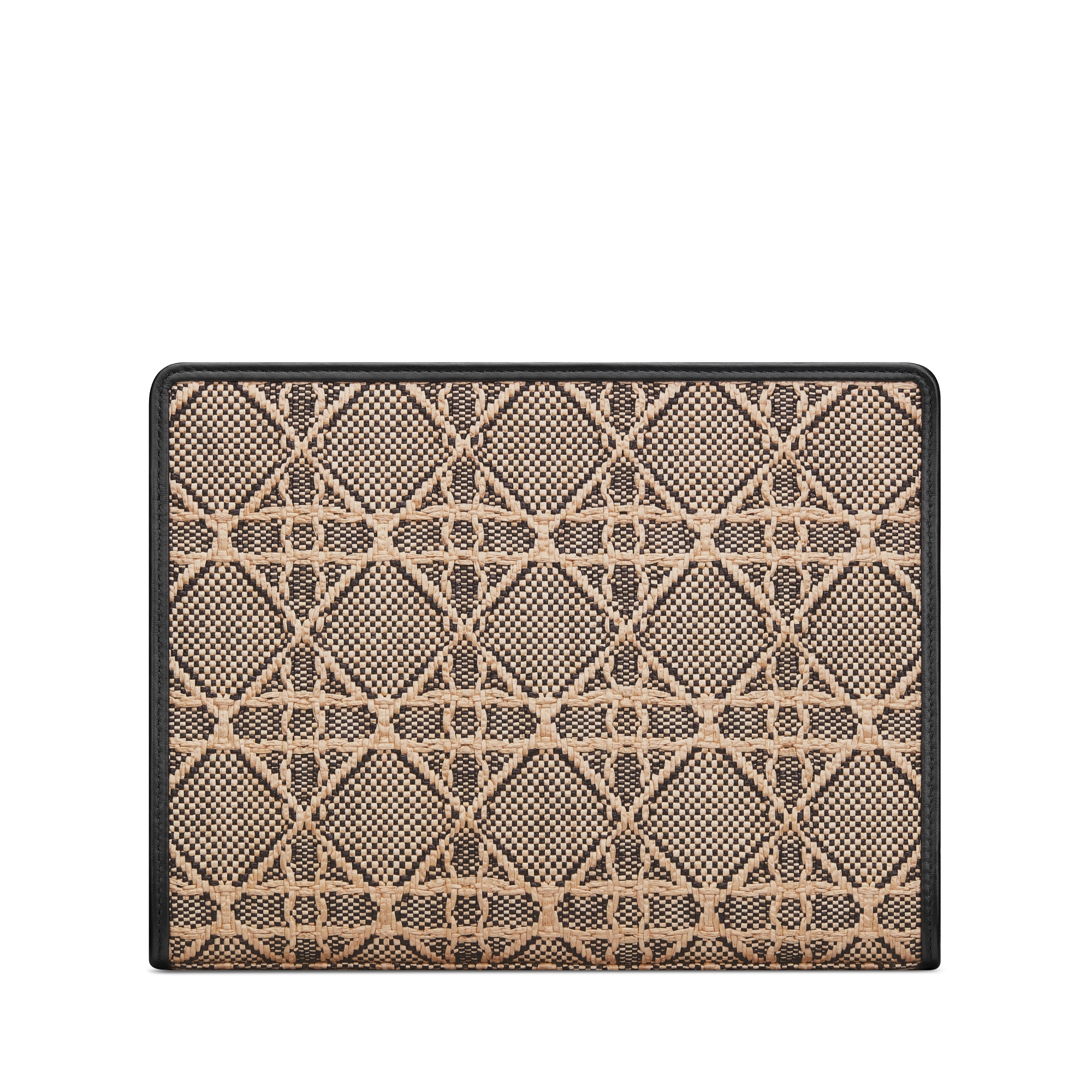 Dea Signature Pouch Two-Tone Beige and Black Cannage Raffia | DIOR