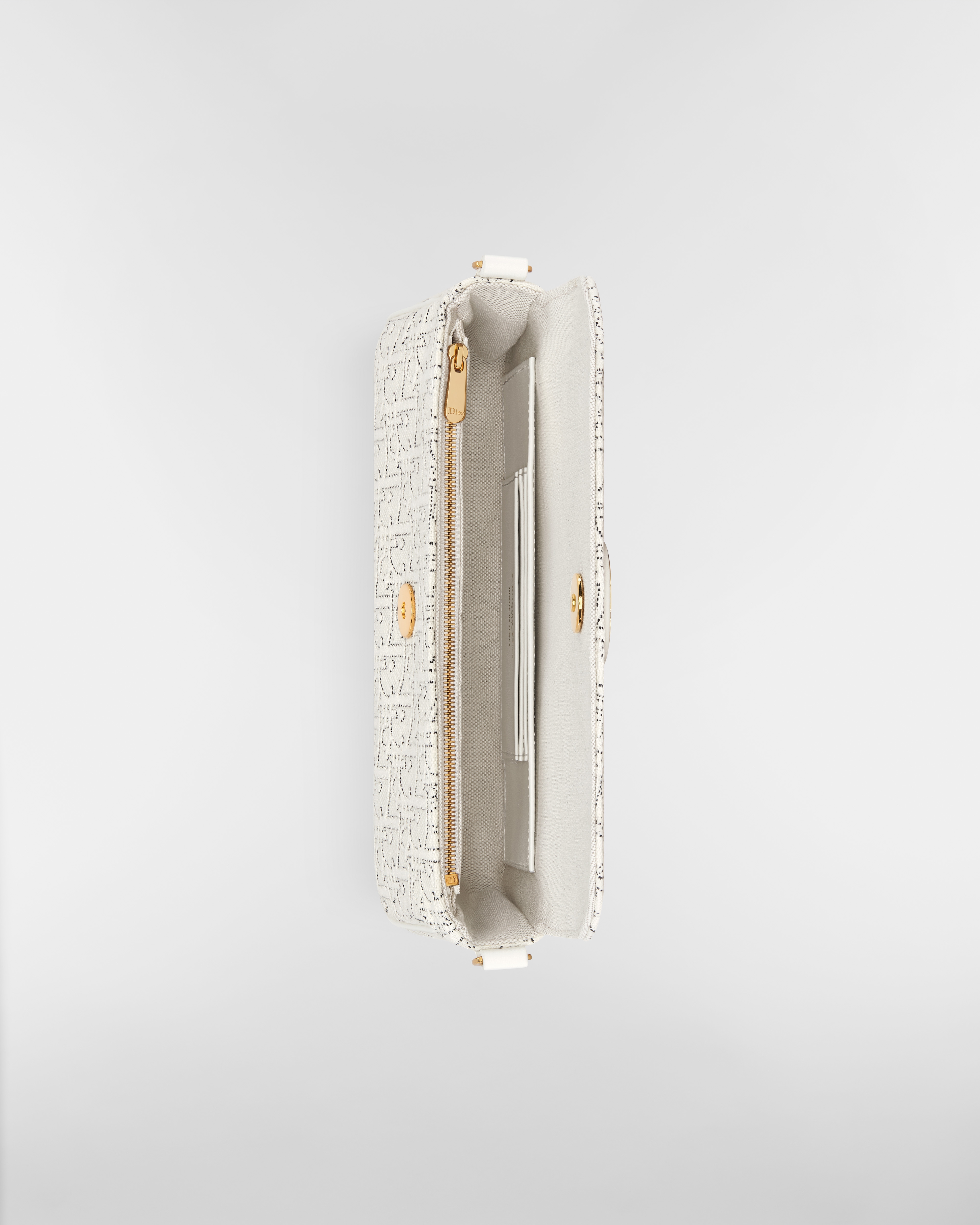 30 Montaigne D-Vine Pouch with Chain White Dior Oblique Jacquard with ...