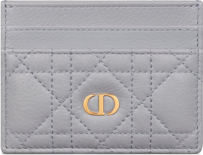 Dior Caro Freesia Card Holder Pale Pink Supple Cannage Calfskin | DIOR