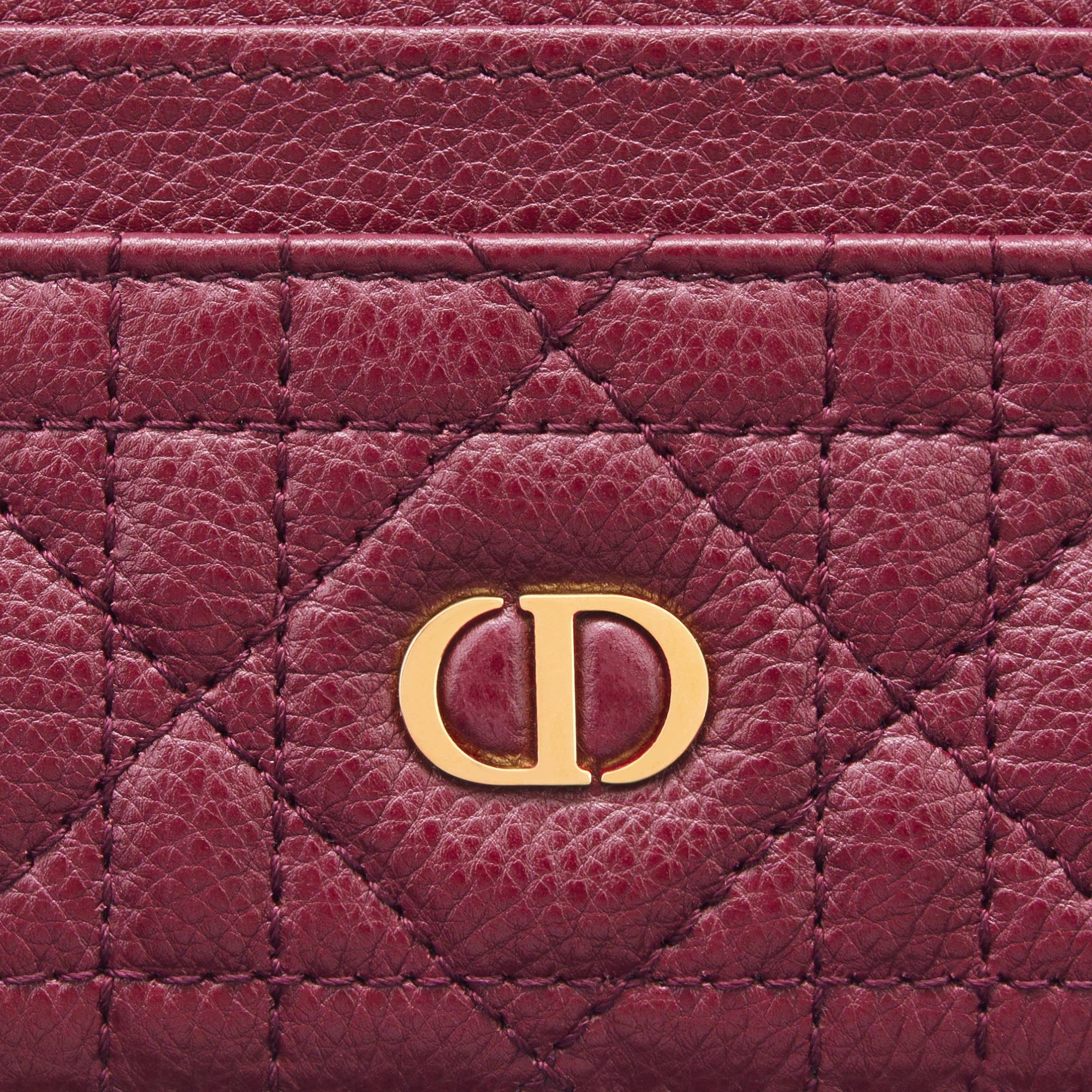 Dior Caro Freesia Card Holder Deep Fuchsia Supple Cannage Calfskin | DIOR